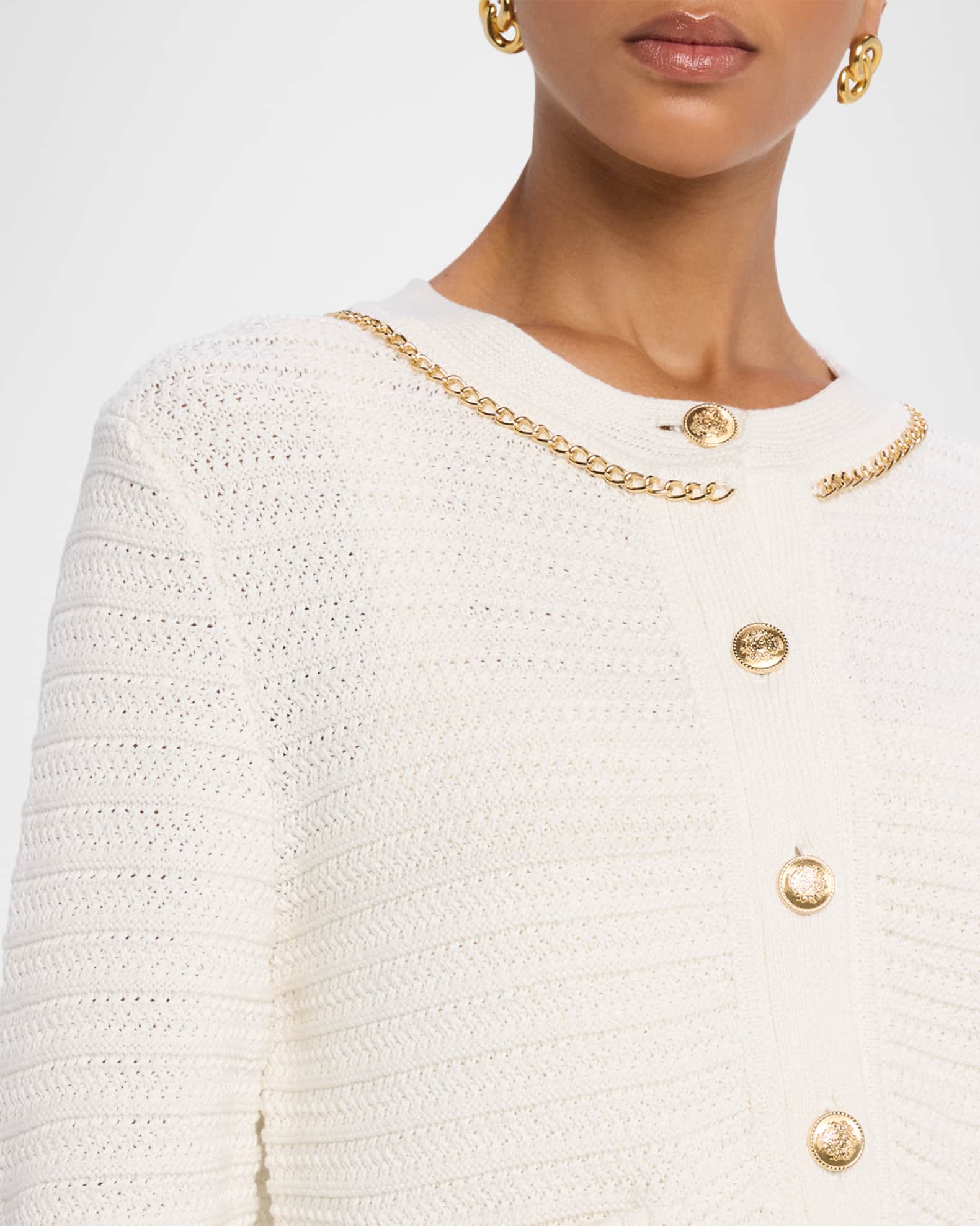 Toccin Cecilia Textured Cotton Knit Jacket | Neiman Marcus