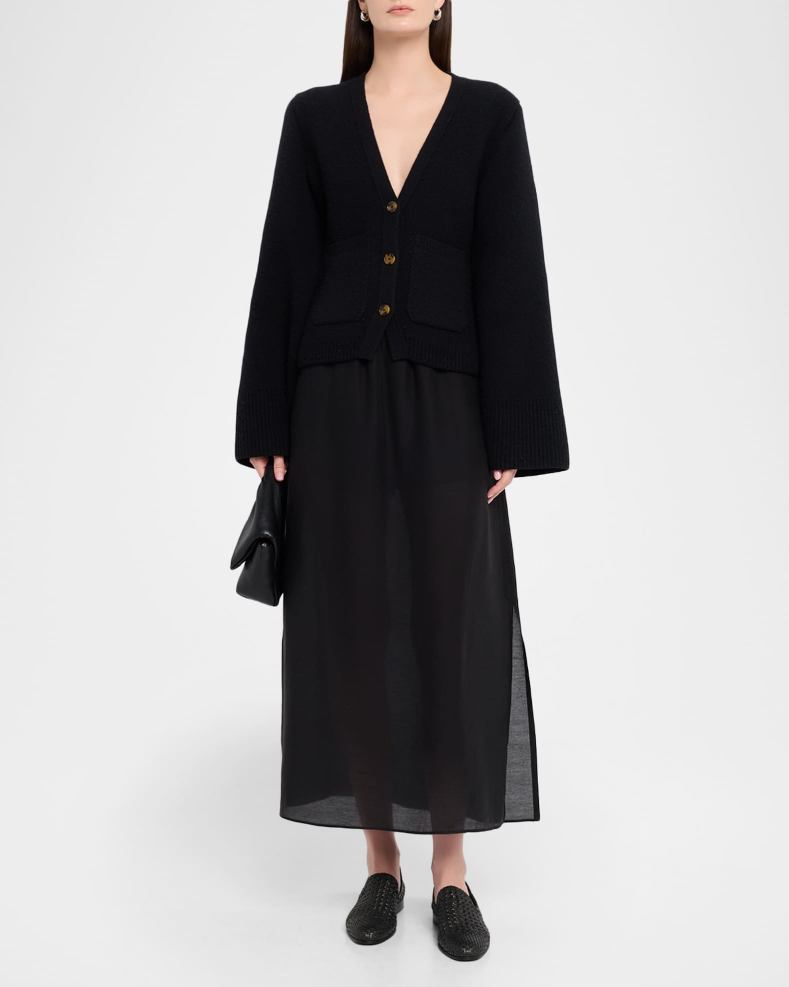 Akyn Studio Raya Sheer Midi Skirt | Neiman Marcus