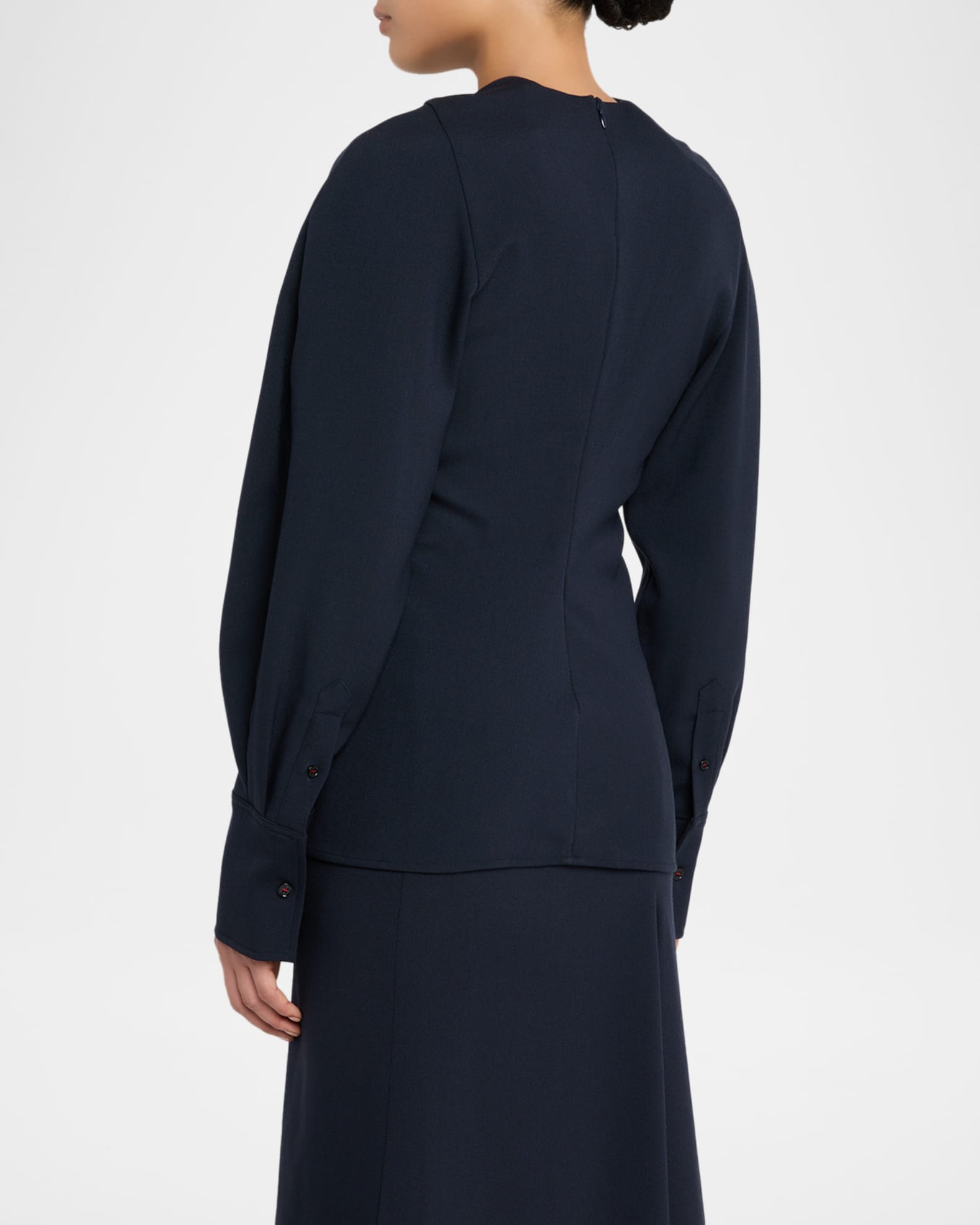 Victoria Beckham Long-Sleeve Twist Detail Top | Neiman Marcus