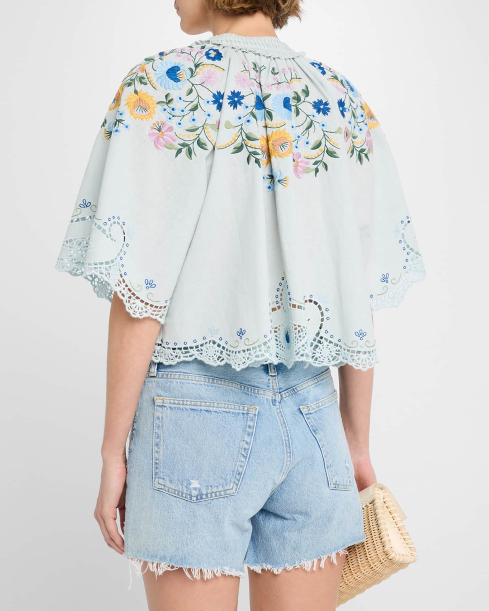 Sea Celia Short-Sleeve Embroidered Top | Neiman Marcus