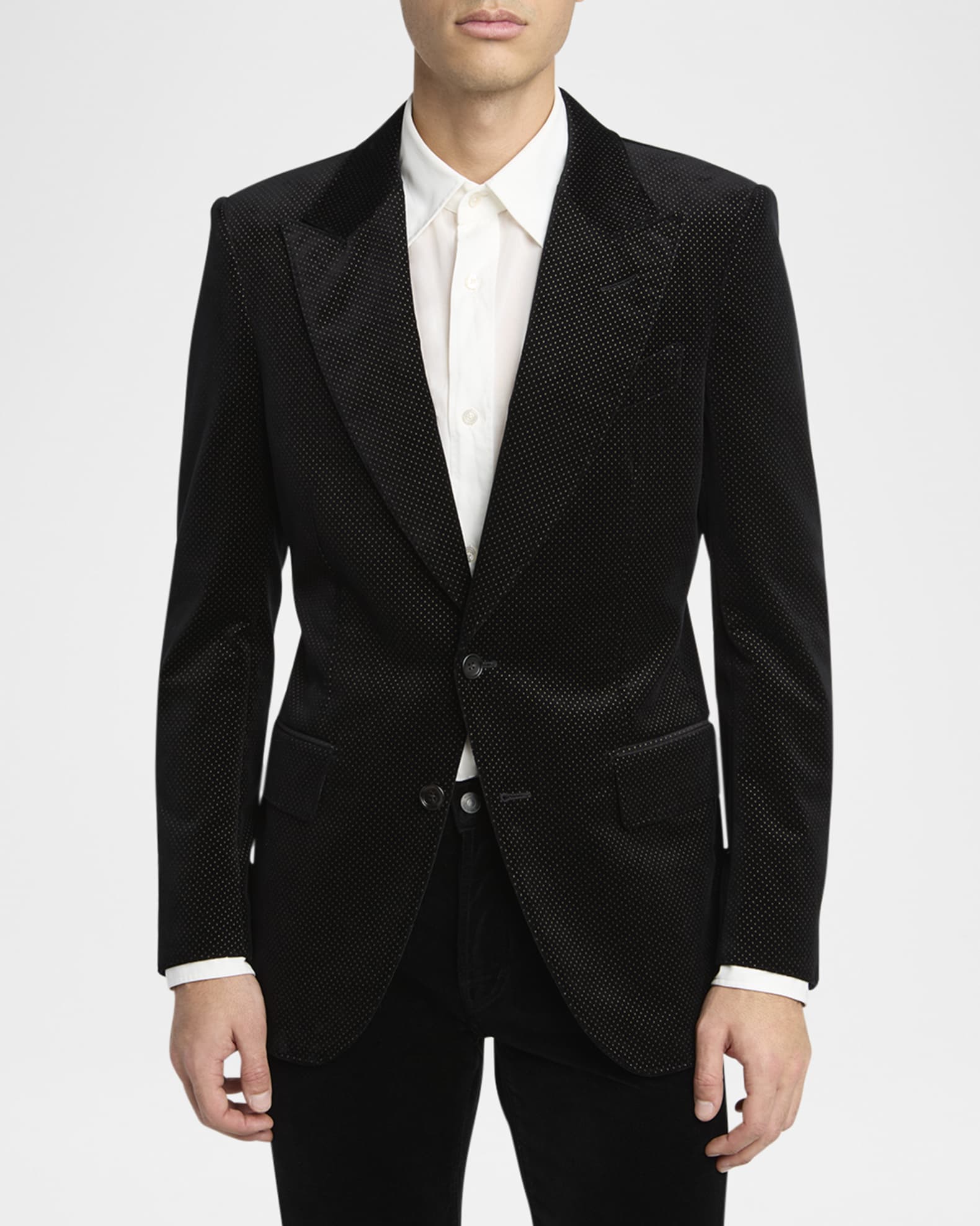 TOM FORD Men's Dyllan Velvet Polka Dot Dinner Jacket | Neiman Marcus