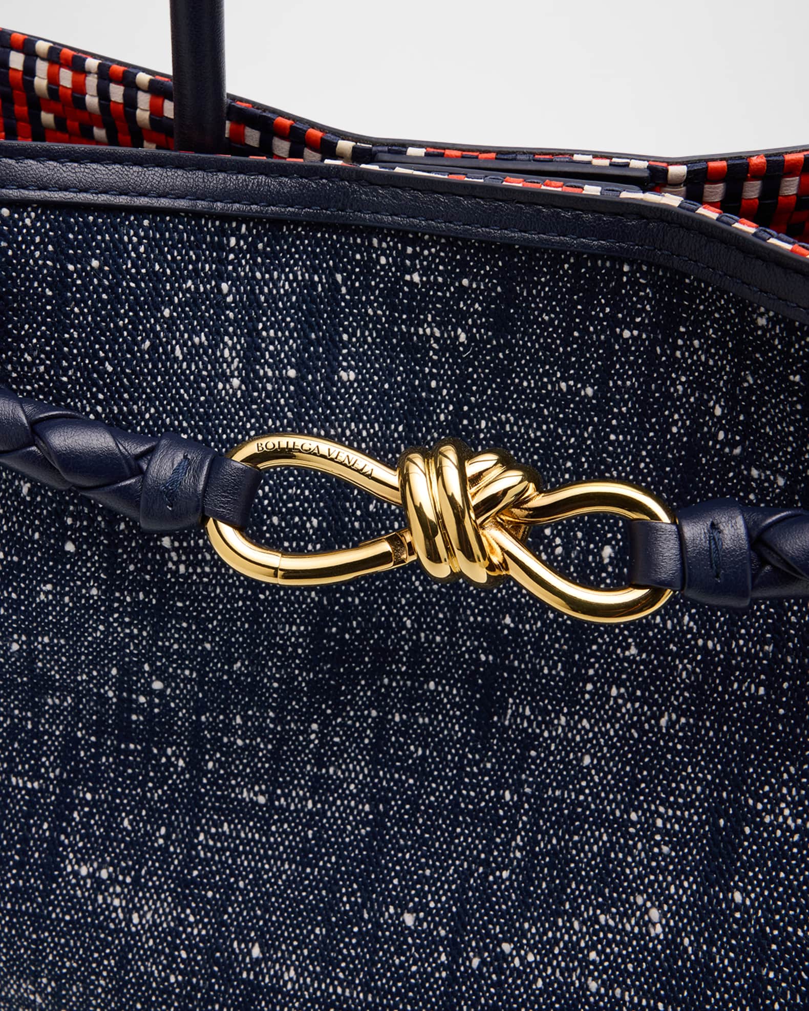 Bottega Veneta Andiamo Medium Boucle Denim Tote Bag | Neiman Marcus