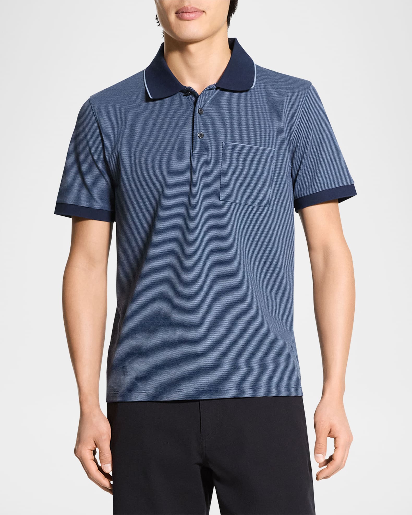 Theory Men's Birdseye Pique Pocket Polo Shirt | Neiman Marcus