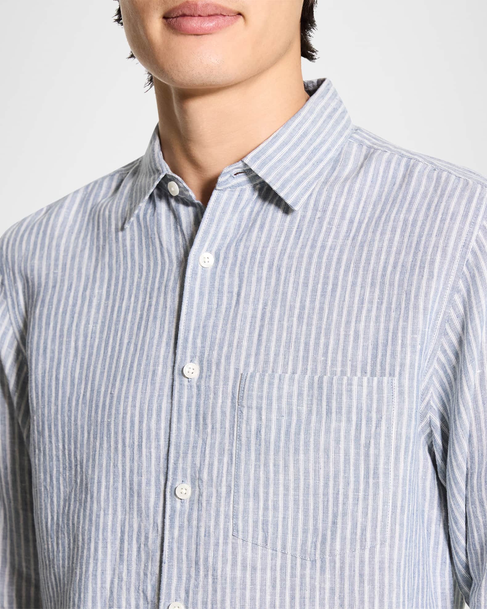Theory Men's Irving Summer Stripe Pocket Casual Button-Down Shirt ...