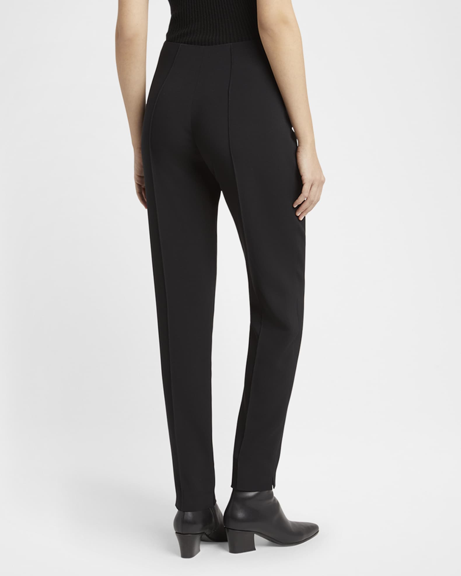 Giorgio Armani Pintuck Slim-Leg Cady Trousers | Neiman Marcus