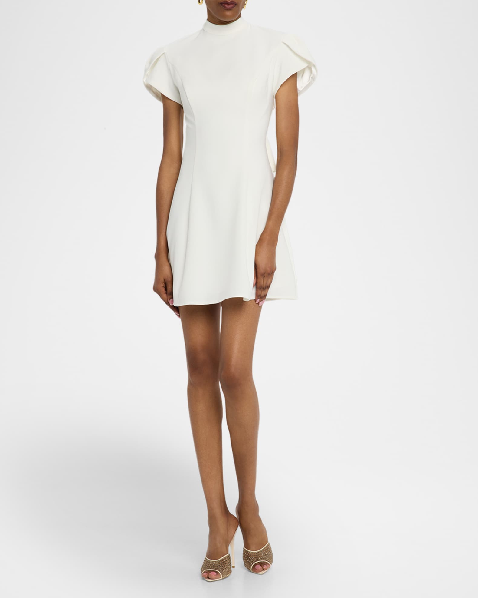 Jovani Cutout Bow-Back Mini Dress | Neiman Marcus