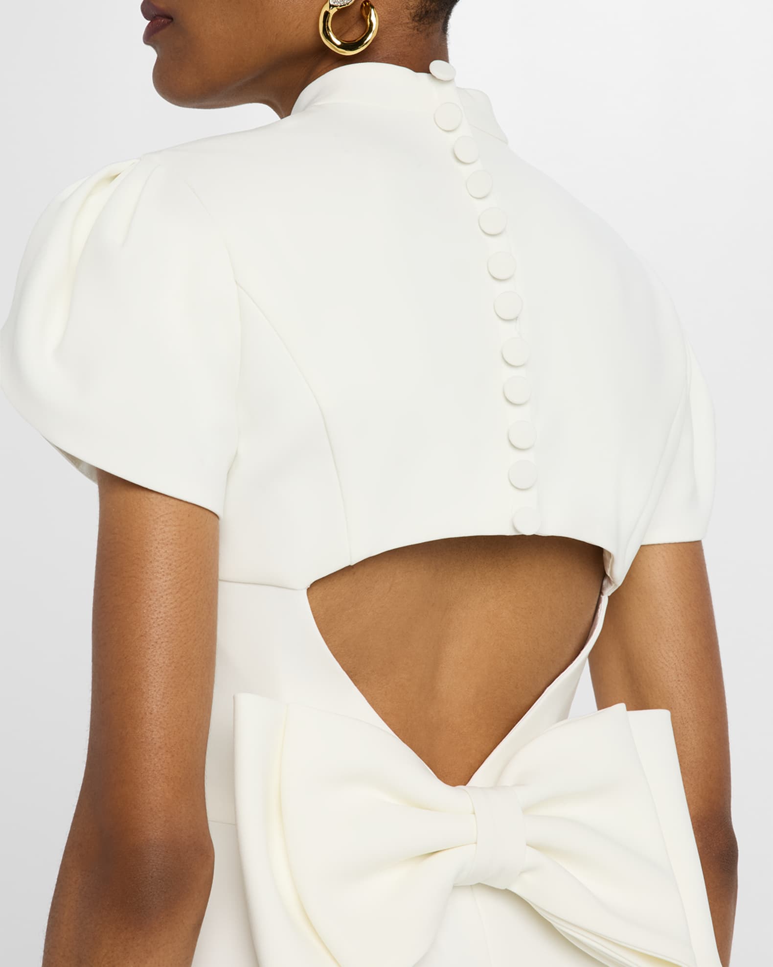 Jovani Cutout Bow-Back Mini Dress | Neiman Marcus