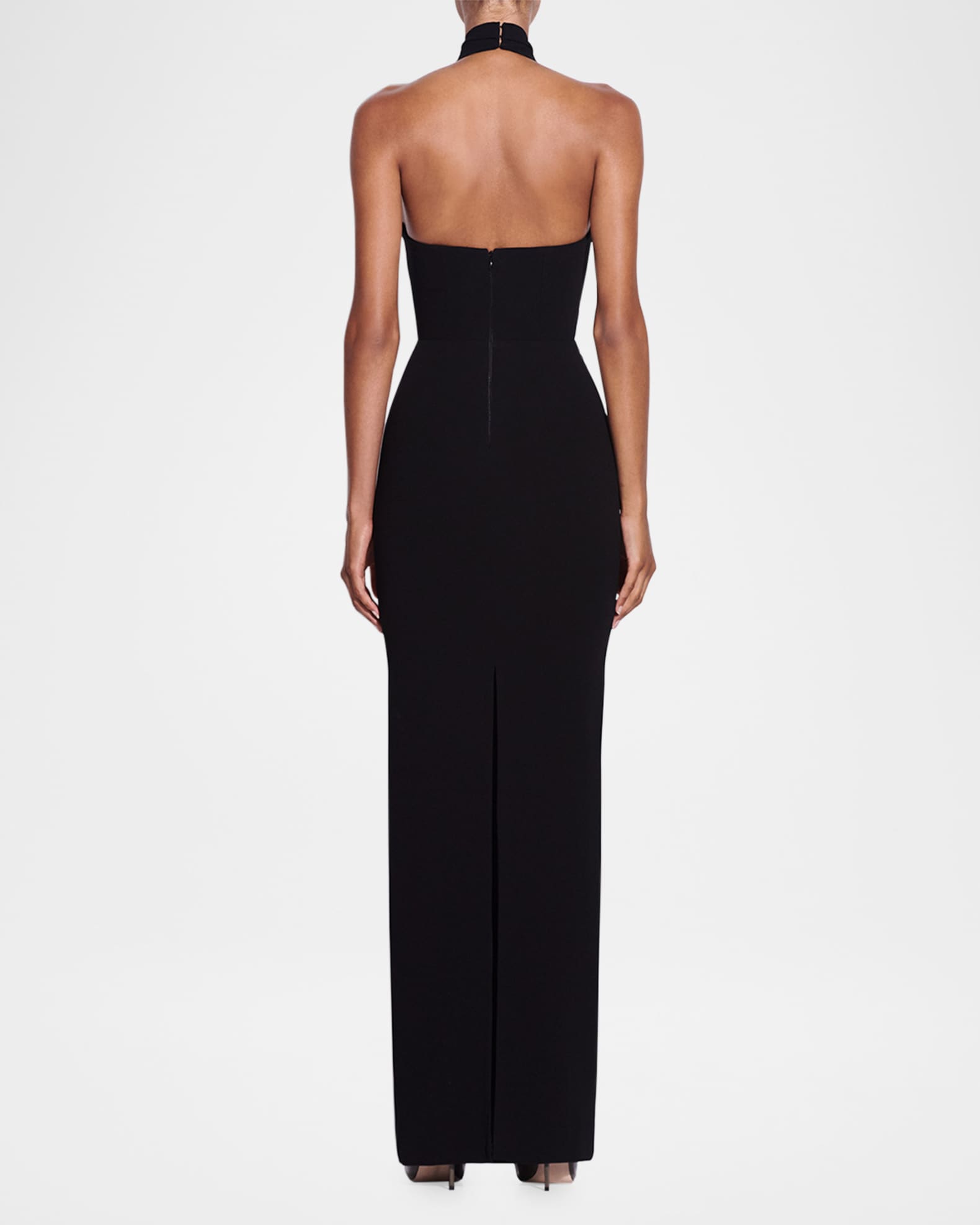 Alex Perry Twisted Halter Crepe Column Gown | Neiman Marcus