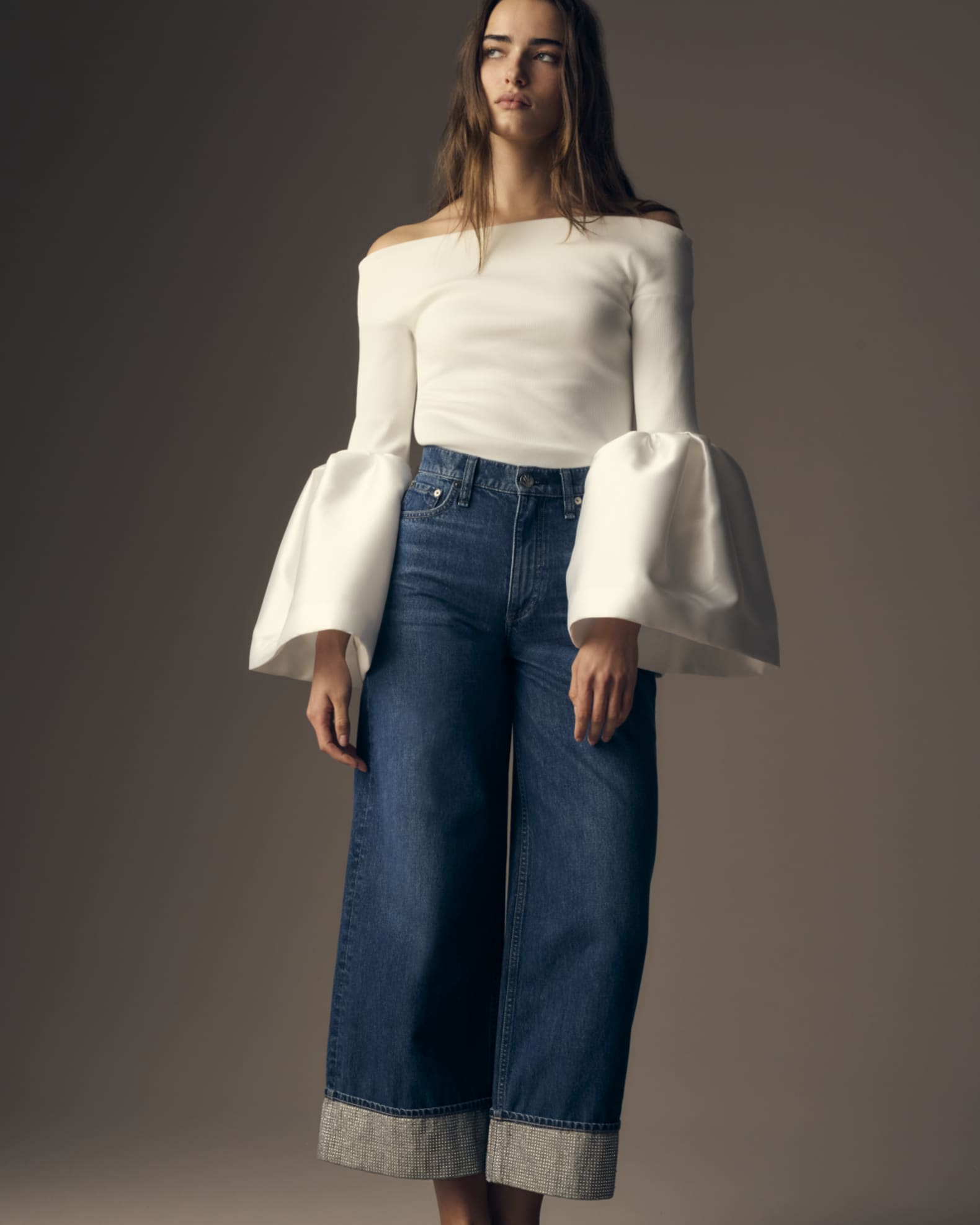 Marques'Almeida Off-The-Shoulder Puffed Mikado Top | Neiman Marcus