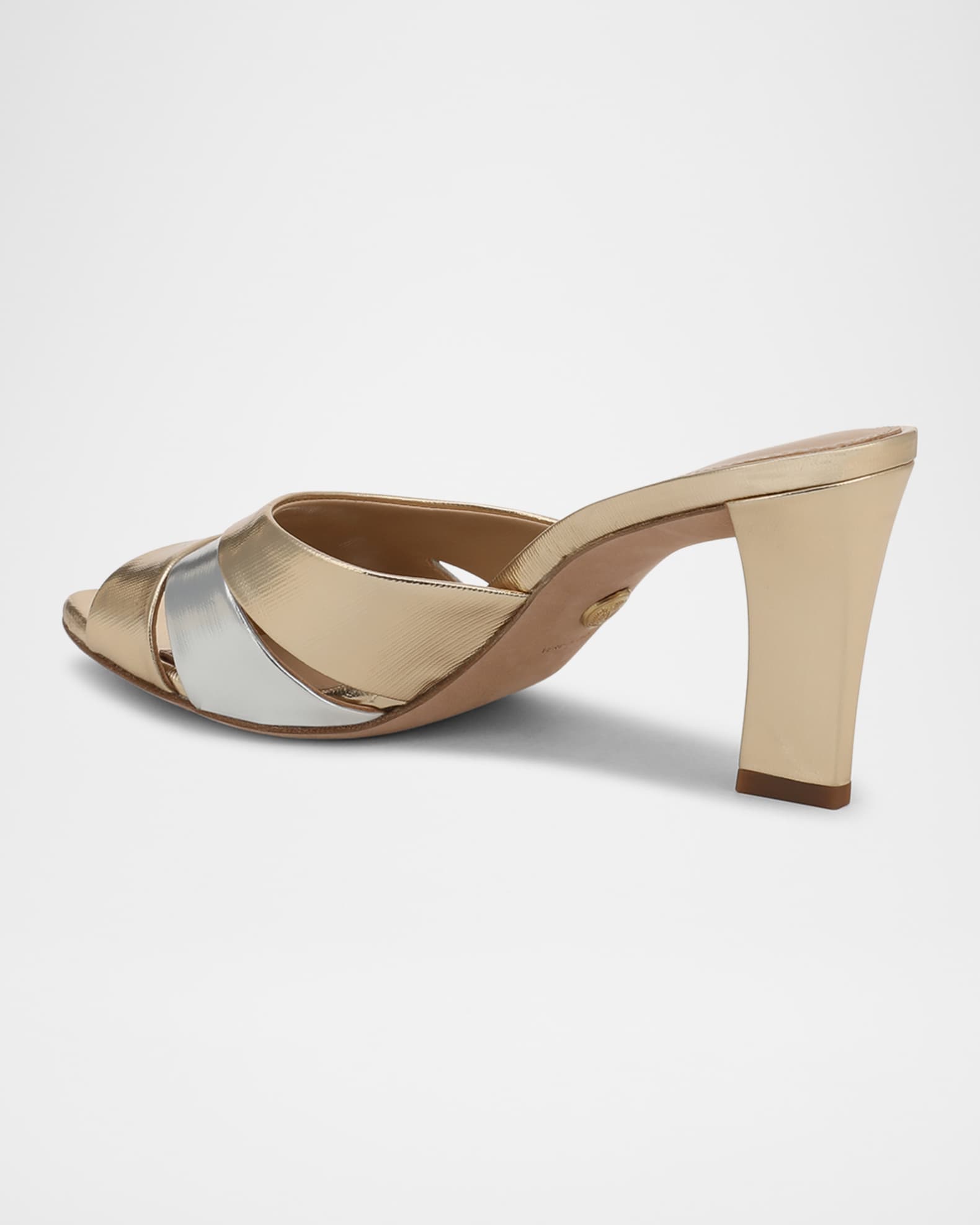 Veronica Beard Cassiel Dressel Metallic Leather Caged Mule Sandals ...
