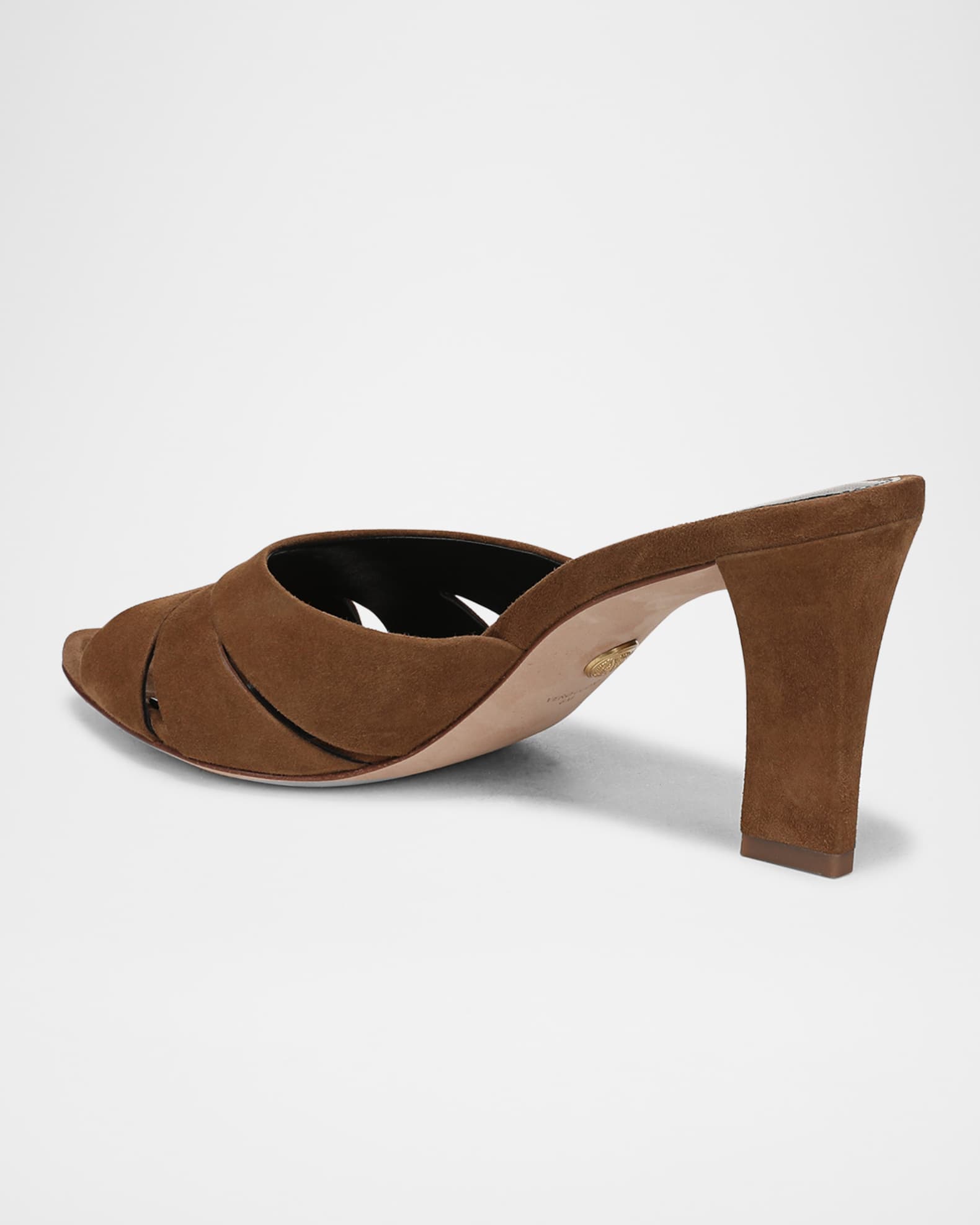 Veronica Beard Cassiel Suede Peep-Toe Slide Sandals | Neiman Marcus