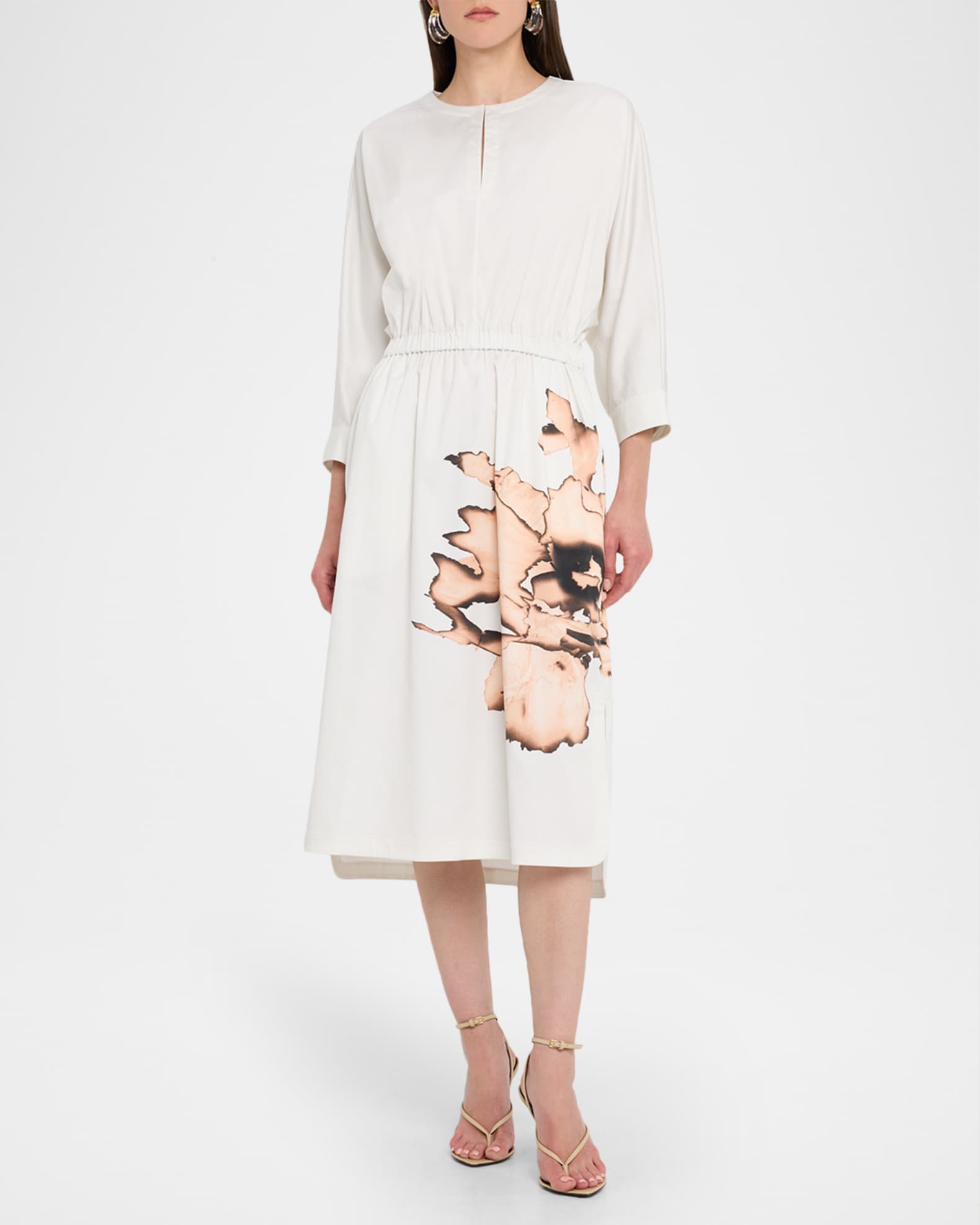 Jason Wu Collection Abstrcat-Print Dolman-Sleeve Dress | Neiman Marcus