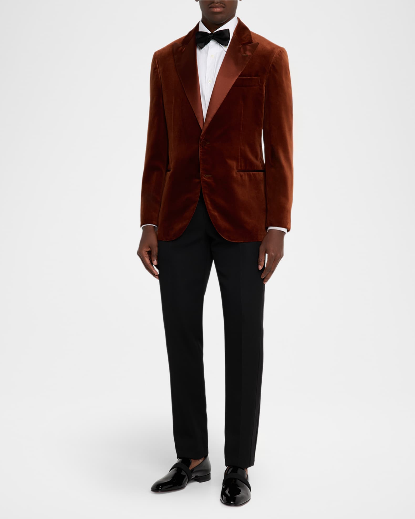 Brunello Cucinelli Men's Satin Peak Lapel Velvet Dinner Jacket | Neiman ...