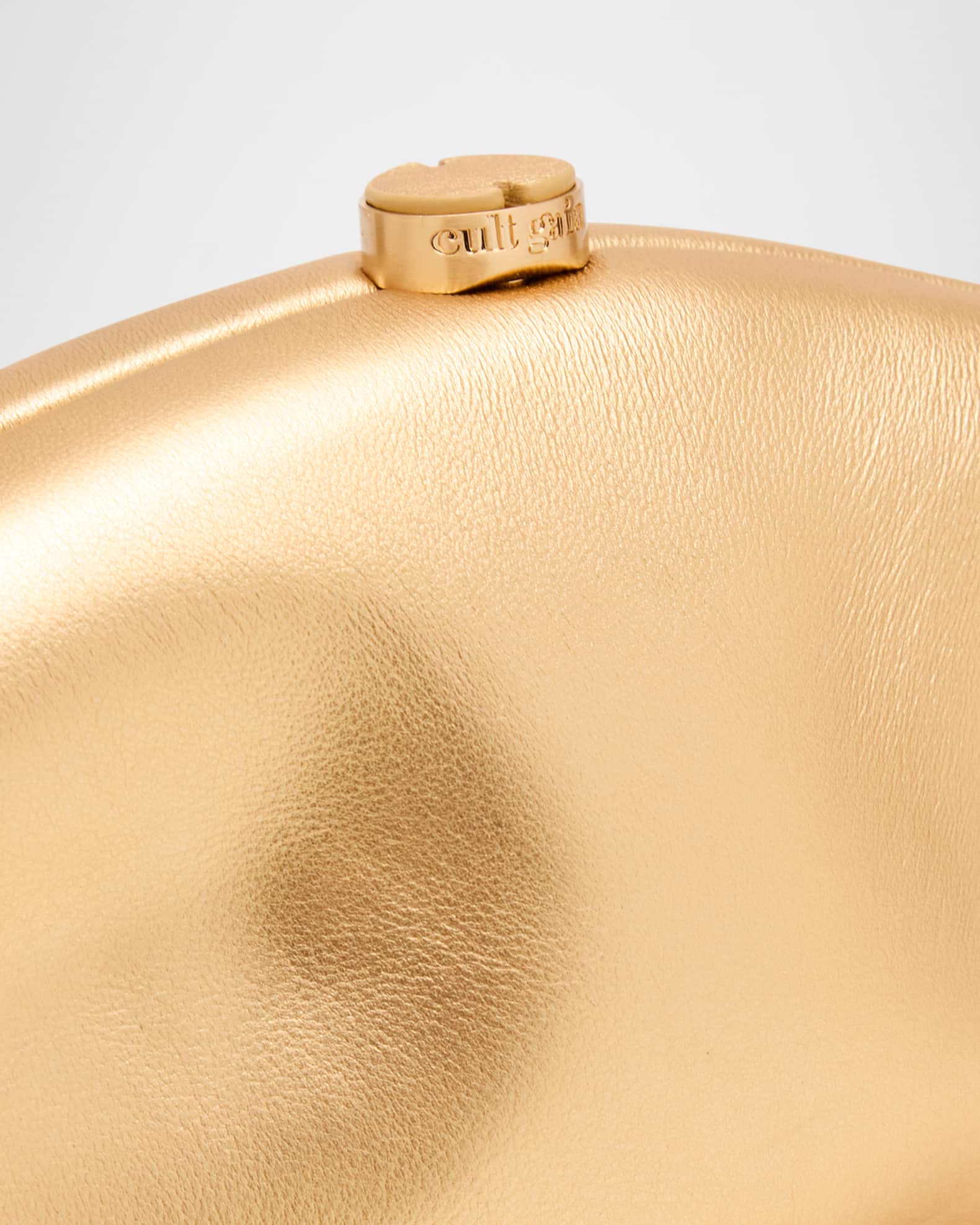 Cult Gaia The Caldera Metallic Leather Clutch Bag | Neiman Marcus