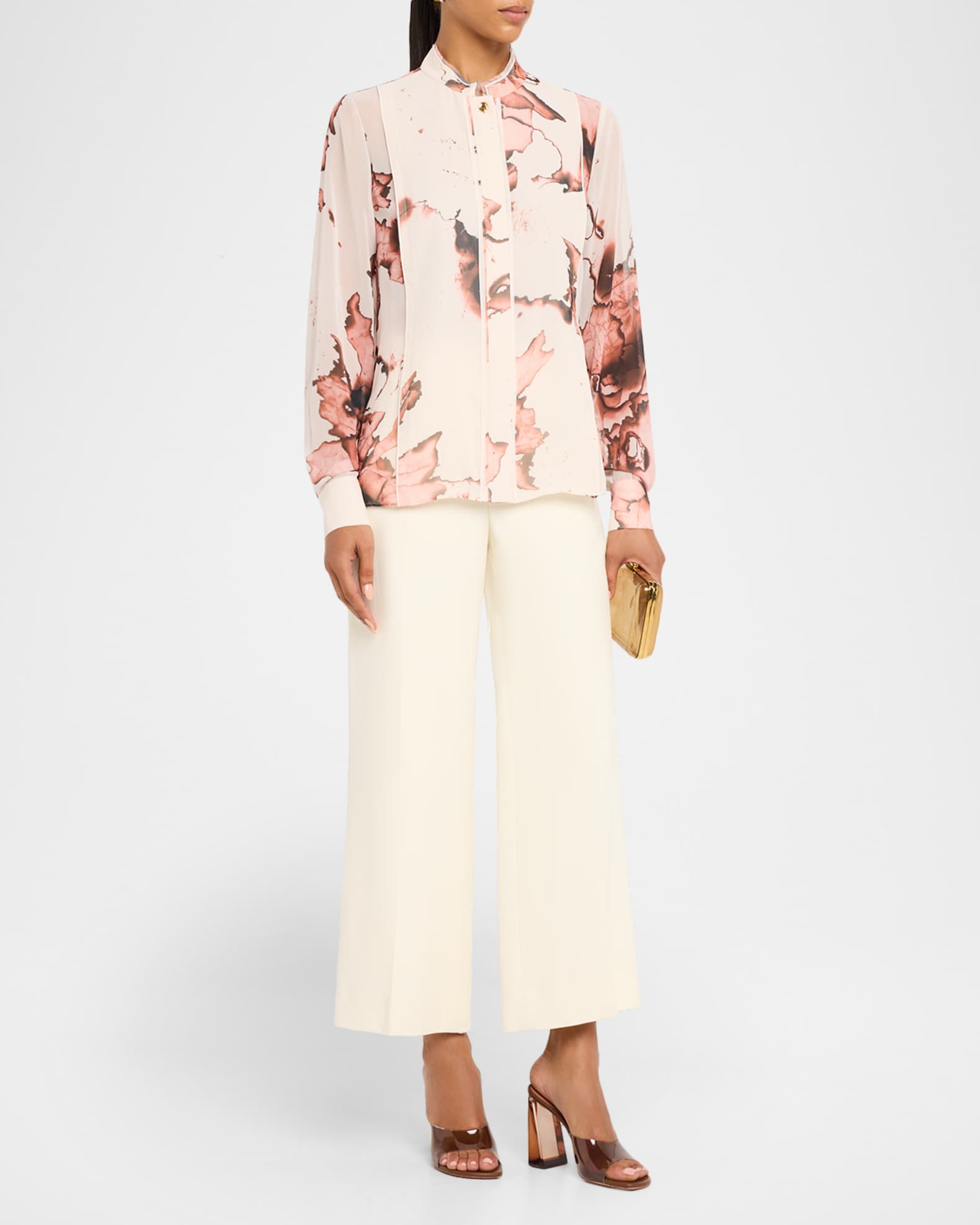 Jason Wu Collection Burnt Floral-Print Chiffon Button-Down Blouse ...