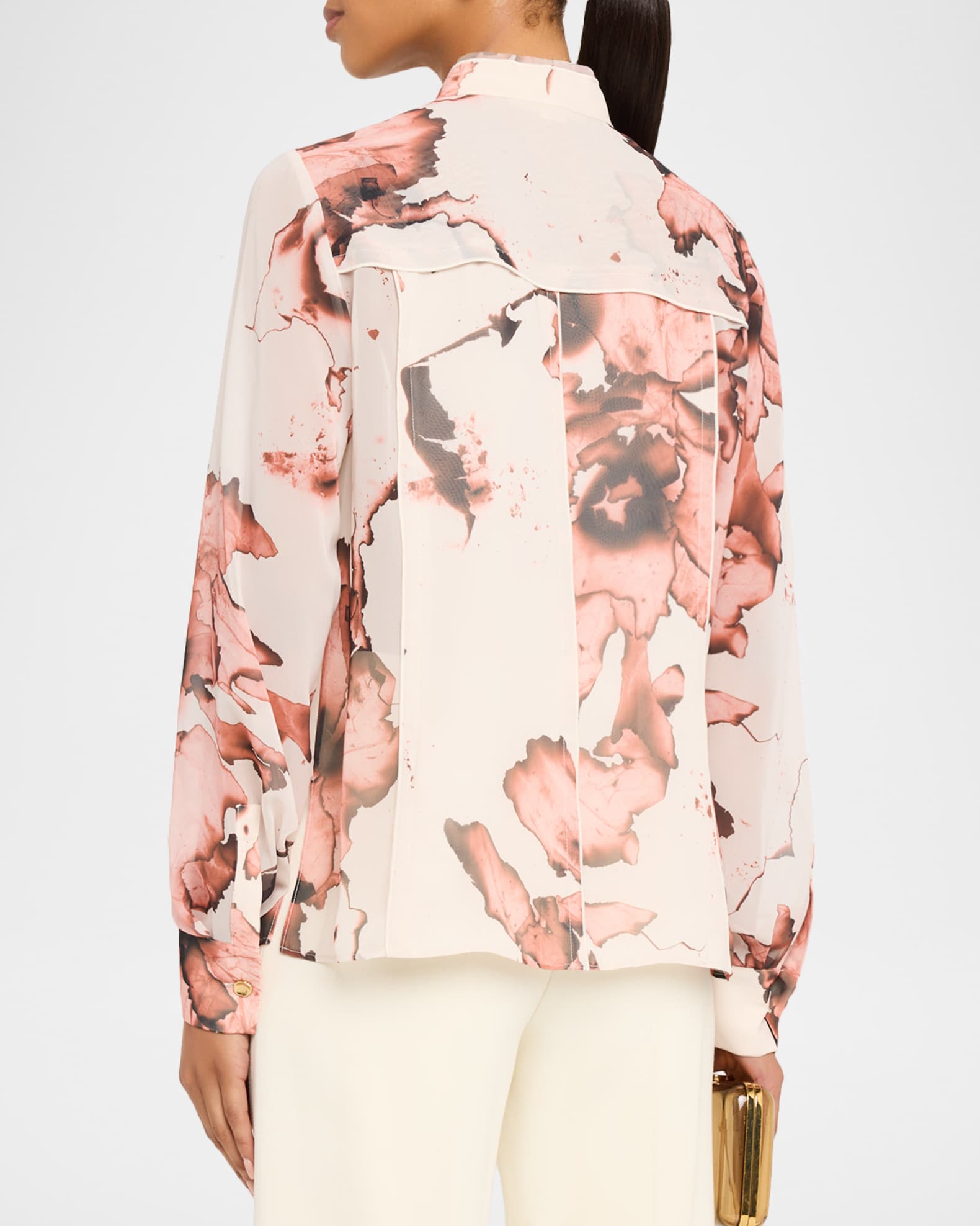 Jason Wu Collection Burnt Floral-Print Chiffon Button-Down Blouse ...