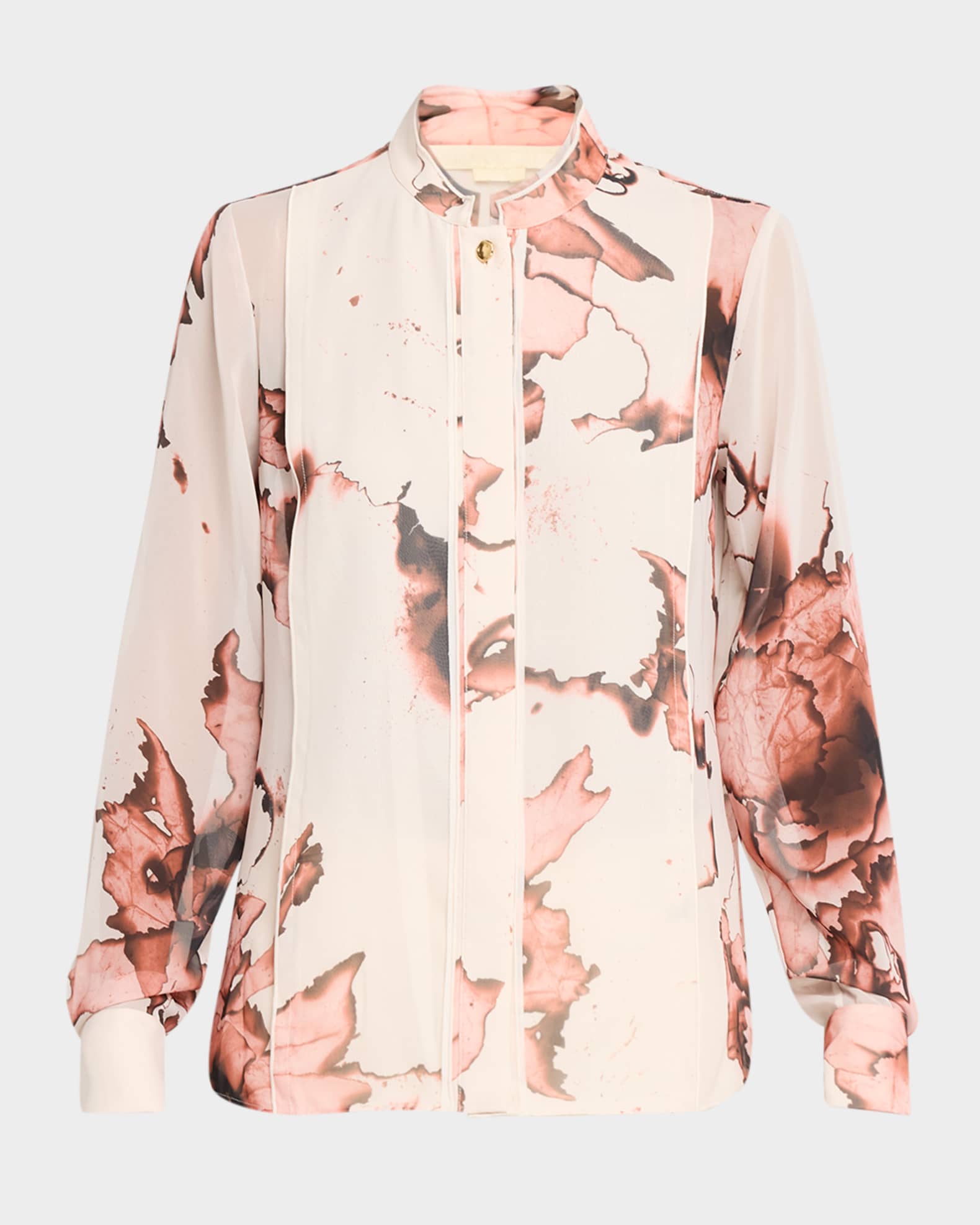 Jason Wu Collection Burnt Floral-Print Chiffon Button-Down Blouse ...
