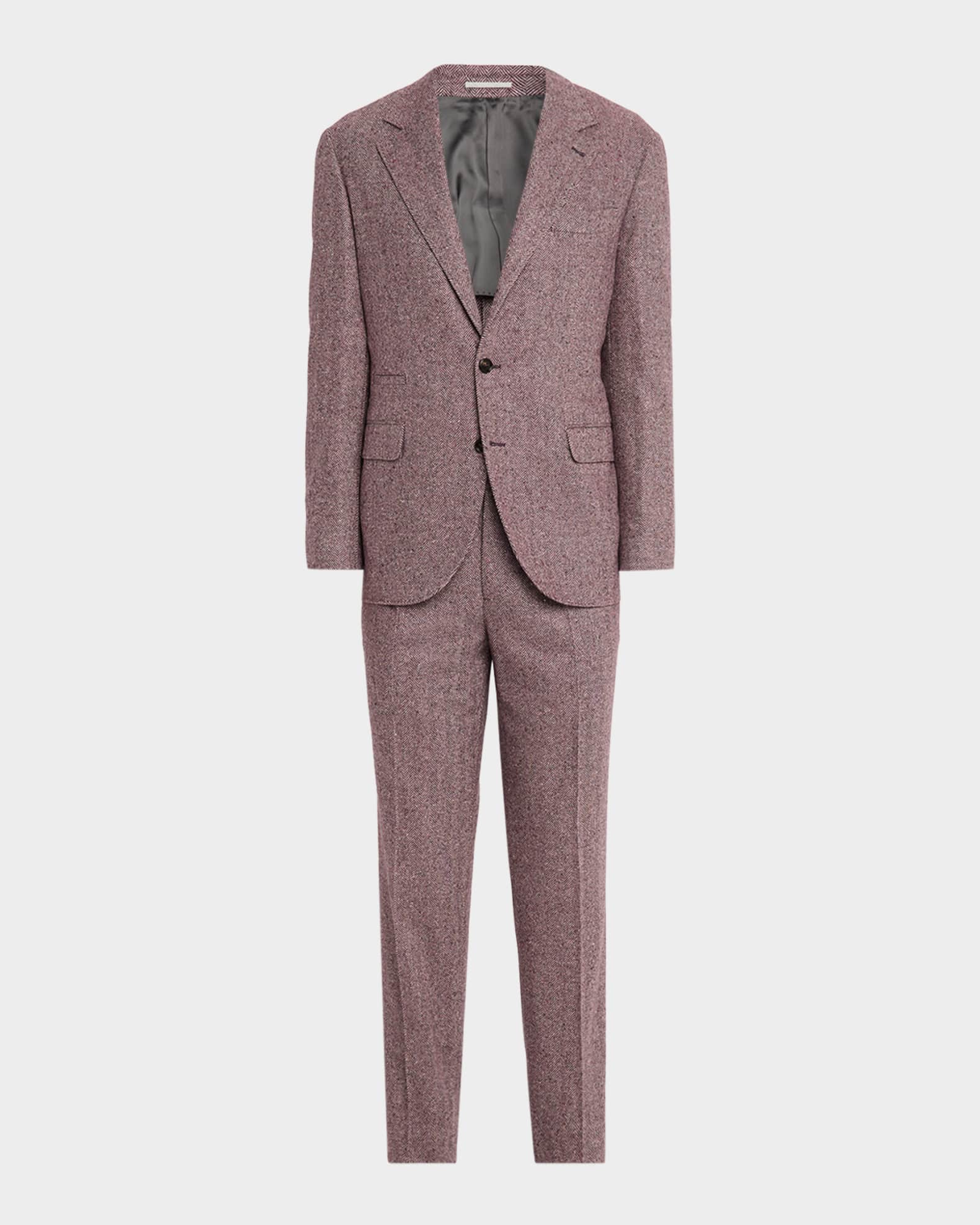 Brunello Cucinelli Men's Wool and Cashmere Flecked Chevron Suit ...