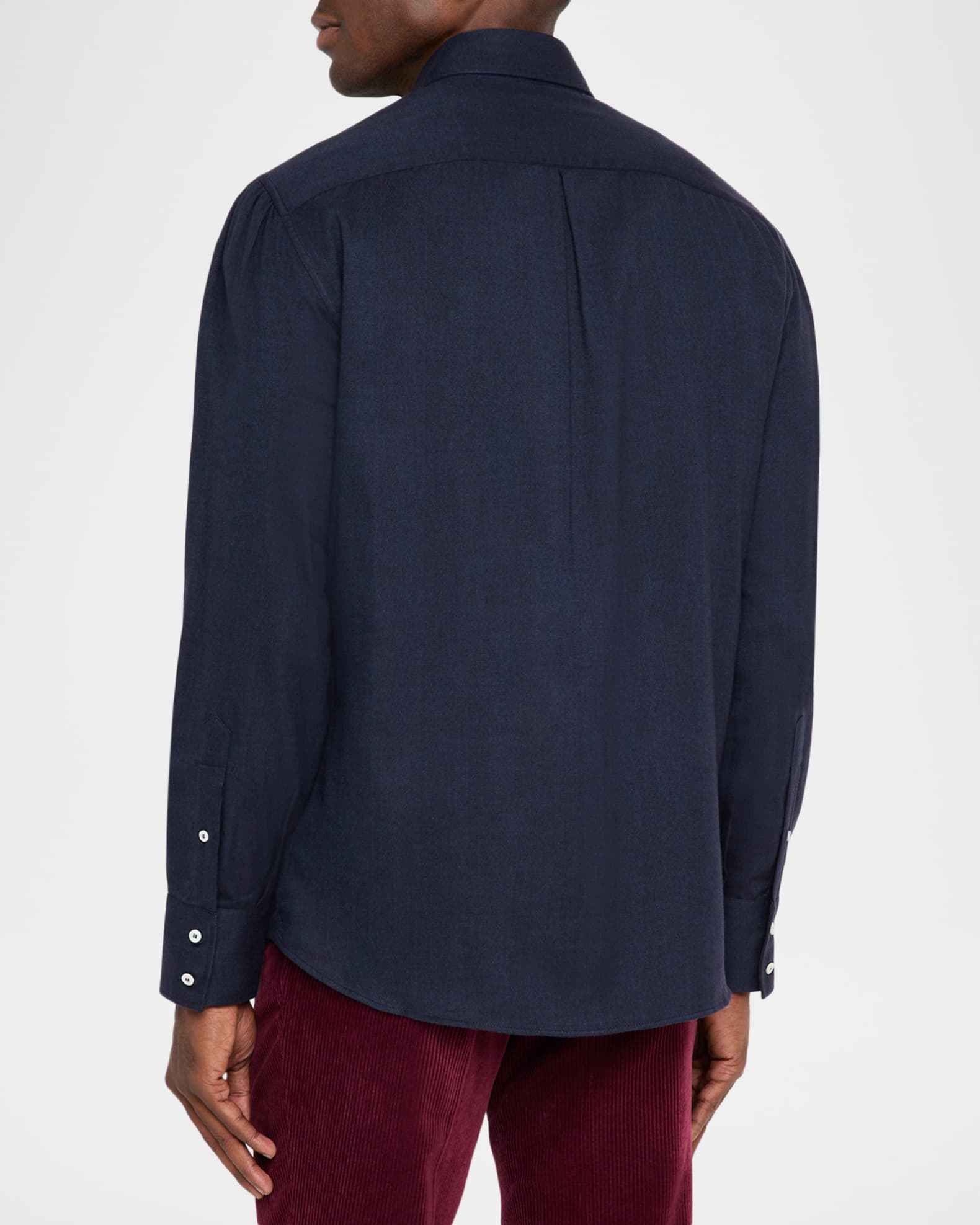 Brunello Cucinelli Men's Micro-Chevron Button-Collar Sport Shirt ...