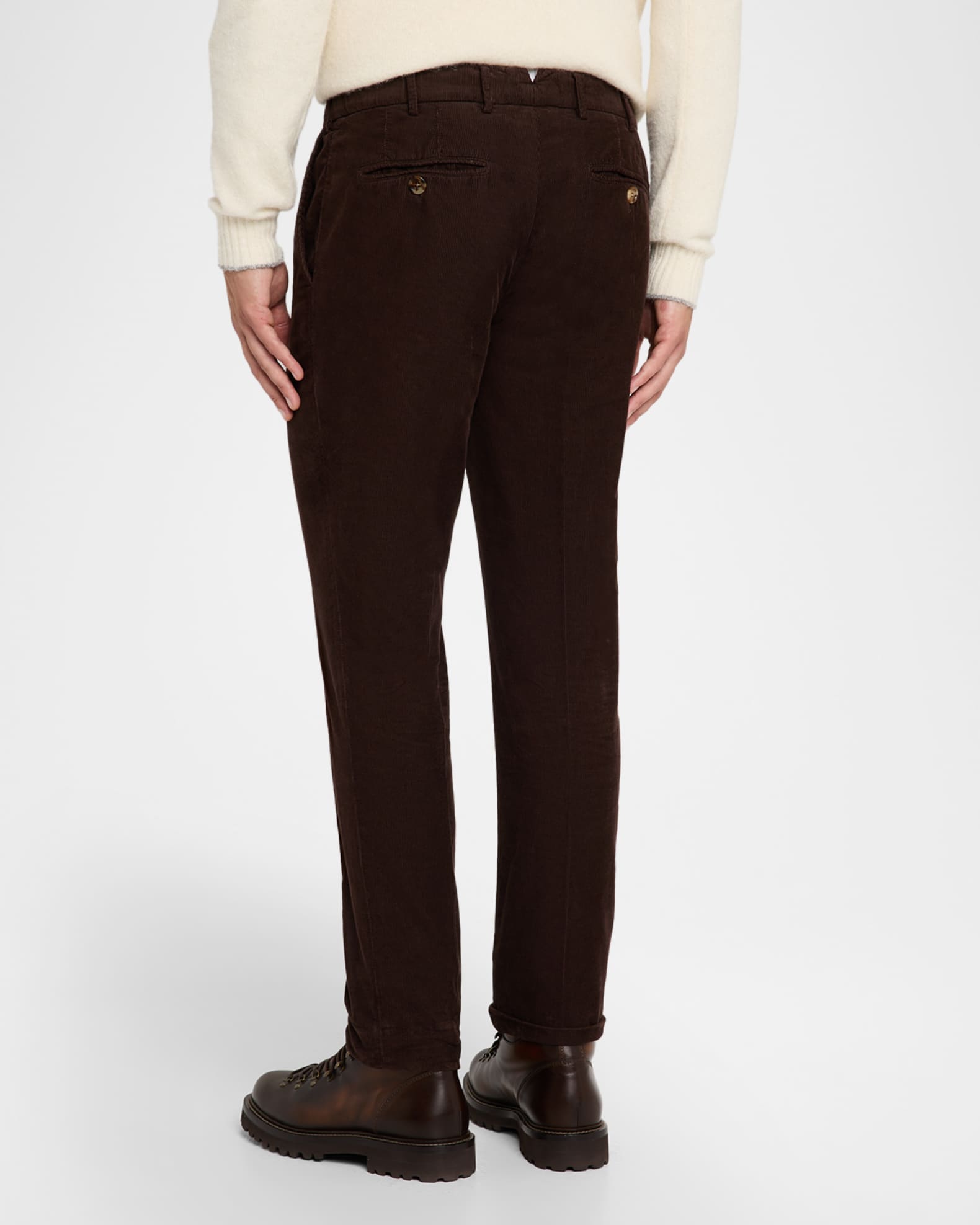 Brunello Cucinelli Men's Fine Corduroy Flat-Front Pants | Neiman Marcus