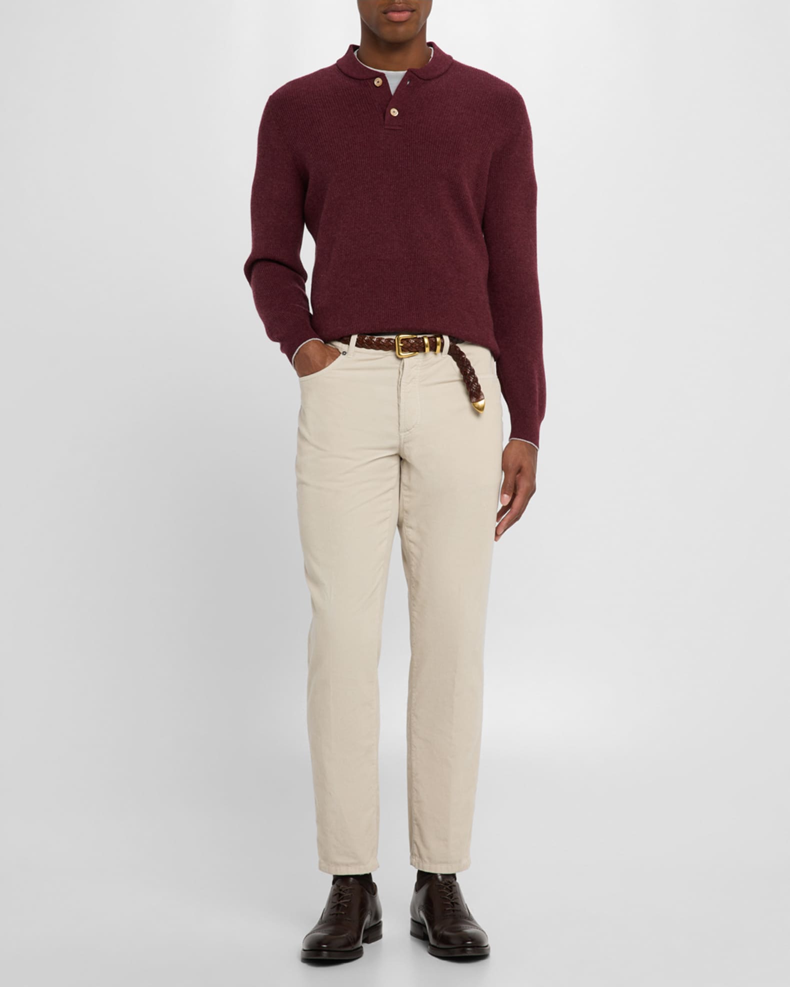 Brunello Cucinelli Men's Fine Wale Corduroy Trousers | Neiman Marcus
