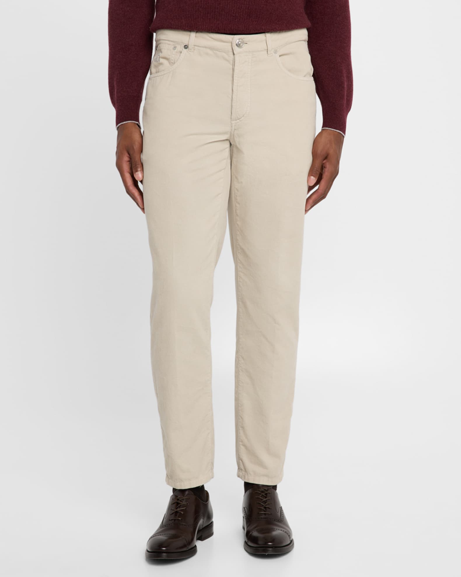 Brunello Cucinelli Men's Fine Wale Corduroy Trousers | Neiman Marcus