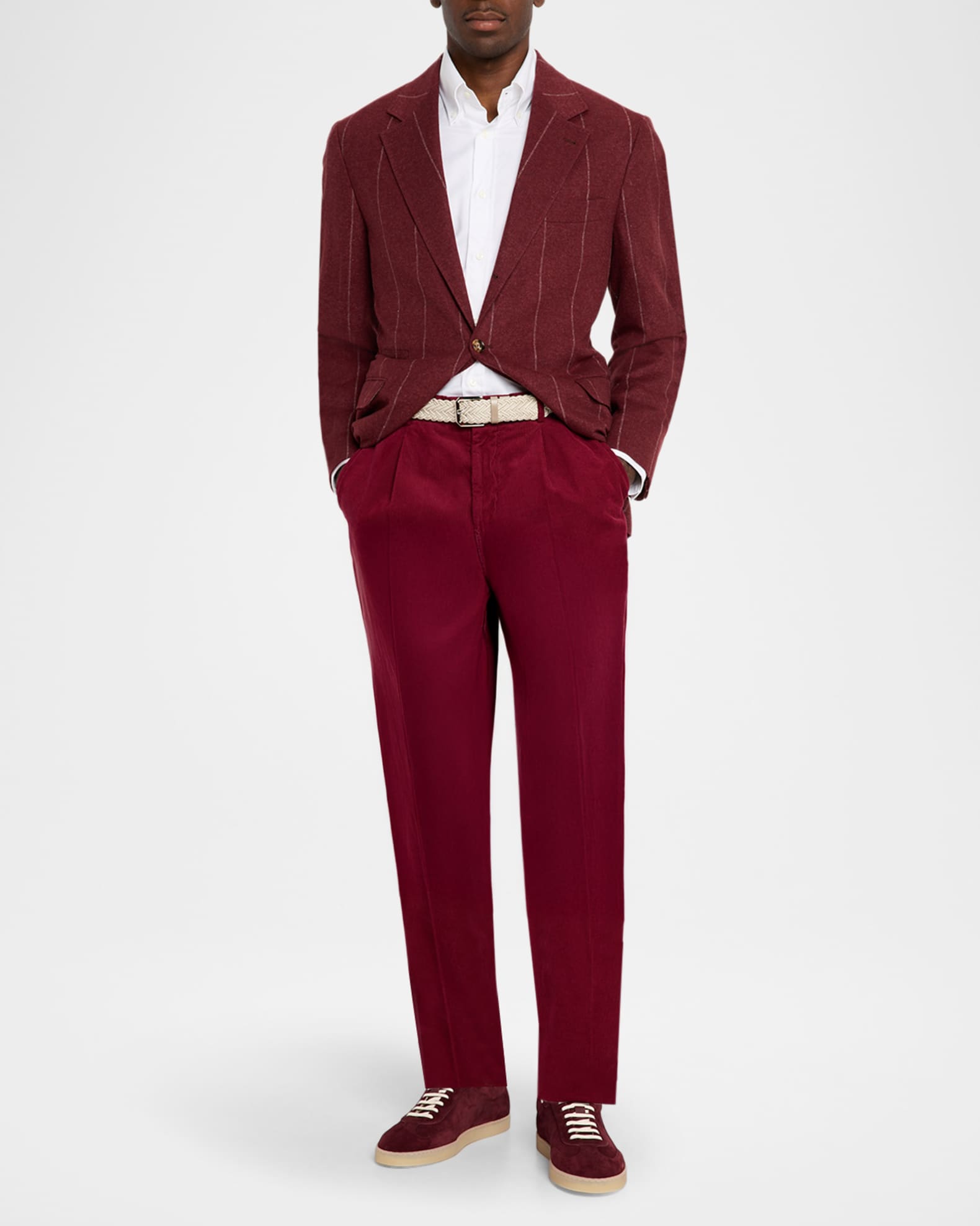 Brunello Cucinelli Men's Chalk Stripe Cavallo Blazer | Neiman Marcus