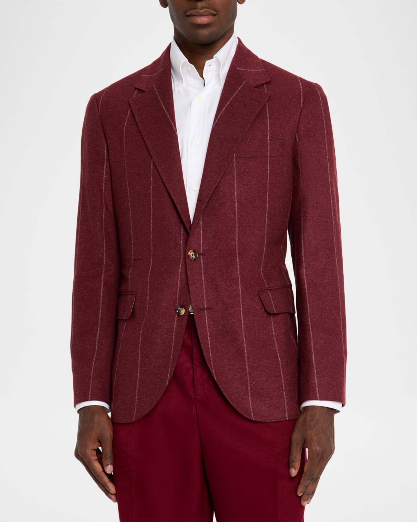 Brunello Cucinelli Men's Chalk Stripe Cavallo Blazer | Neiman Marcus