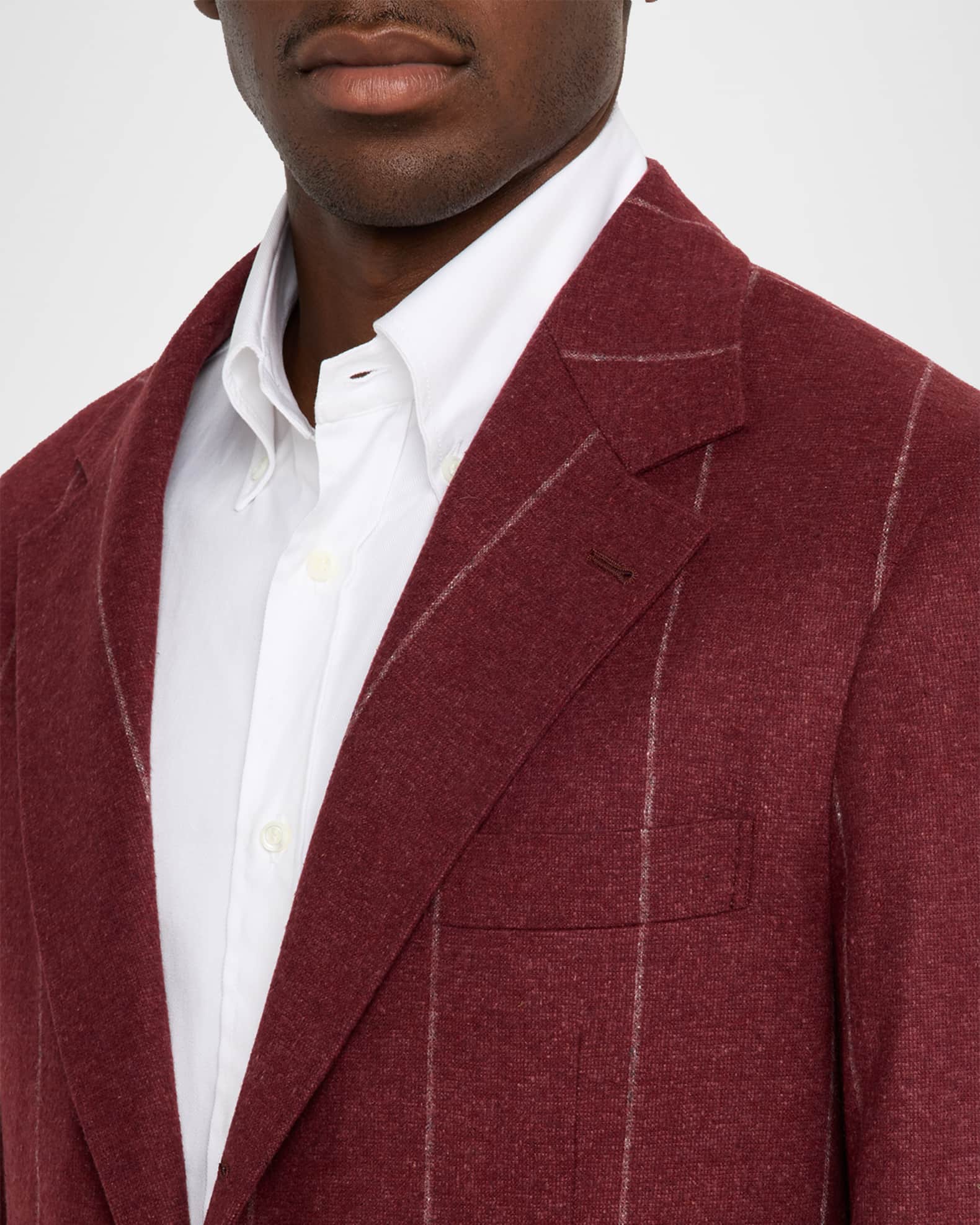 Brunello Cucinelli Men's Chalk Stripe Cavallo Blazer | Neiman Marcus