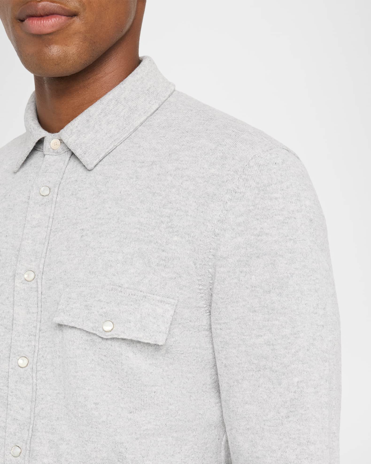 Brunello Cucinelli Men's Cashmere Wool Snap Front Western Shirt ...