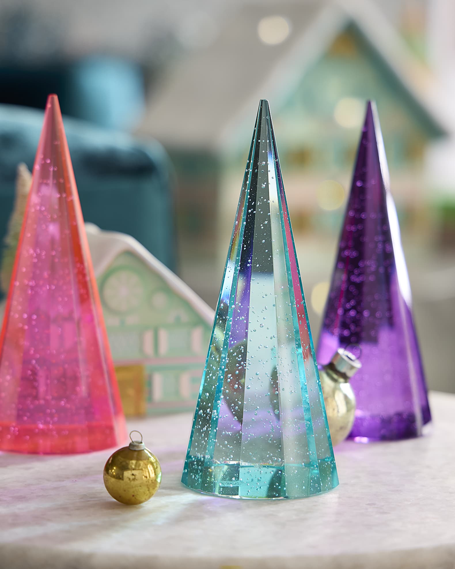 Glitterville Light Green Crystal Cone Tree, 7" | Neiman Marcus