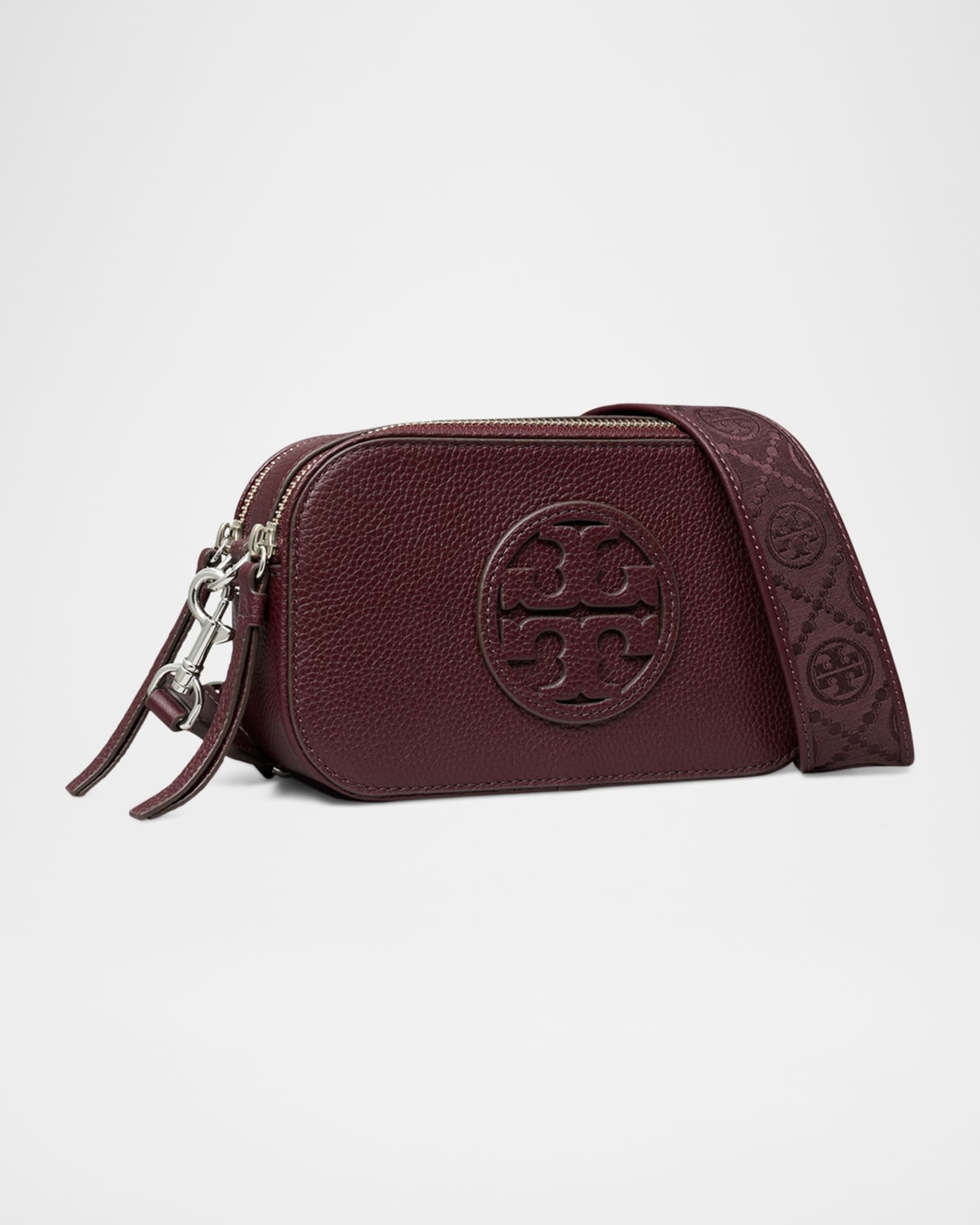 Tory Burch Miller Mini Zip Leather Crossbody Bag | Neiman Marcus