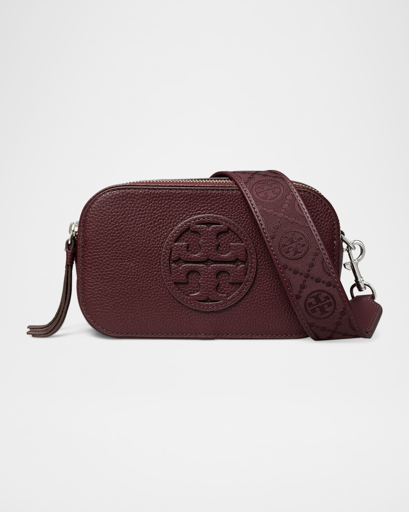 Tory Burch Miller Mini Zip Leather Crossbody Bag | Neiman Marcus