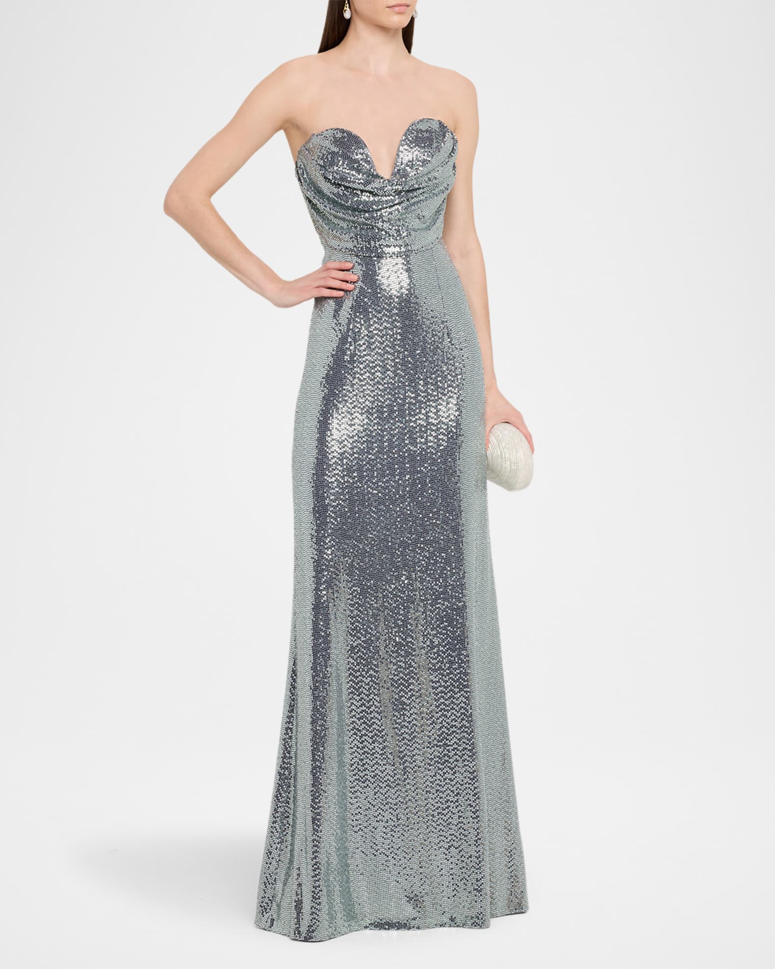 Halston Juliette Strapless Disco Jersey Gown | Neiman Marcus