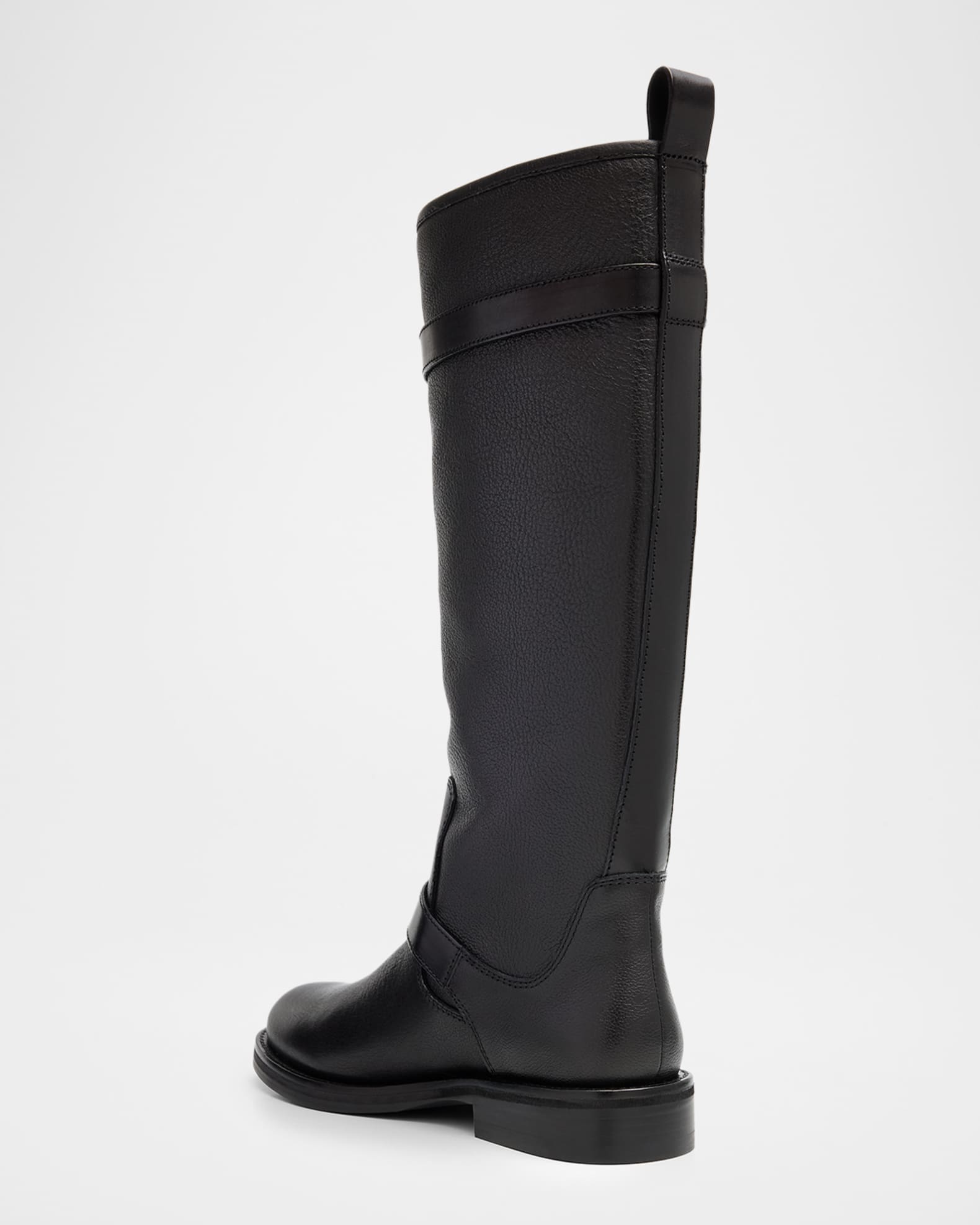 SIMKHAI Noah Leather Buckle Knee-High Boots | Neiman Marcus