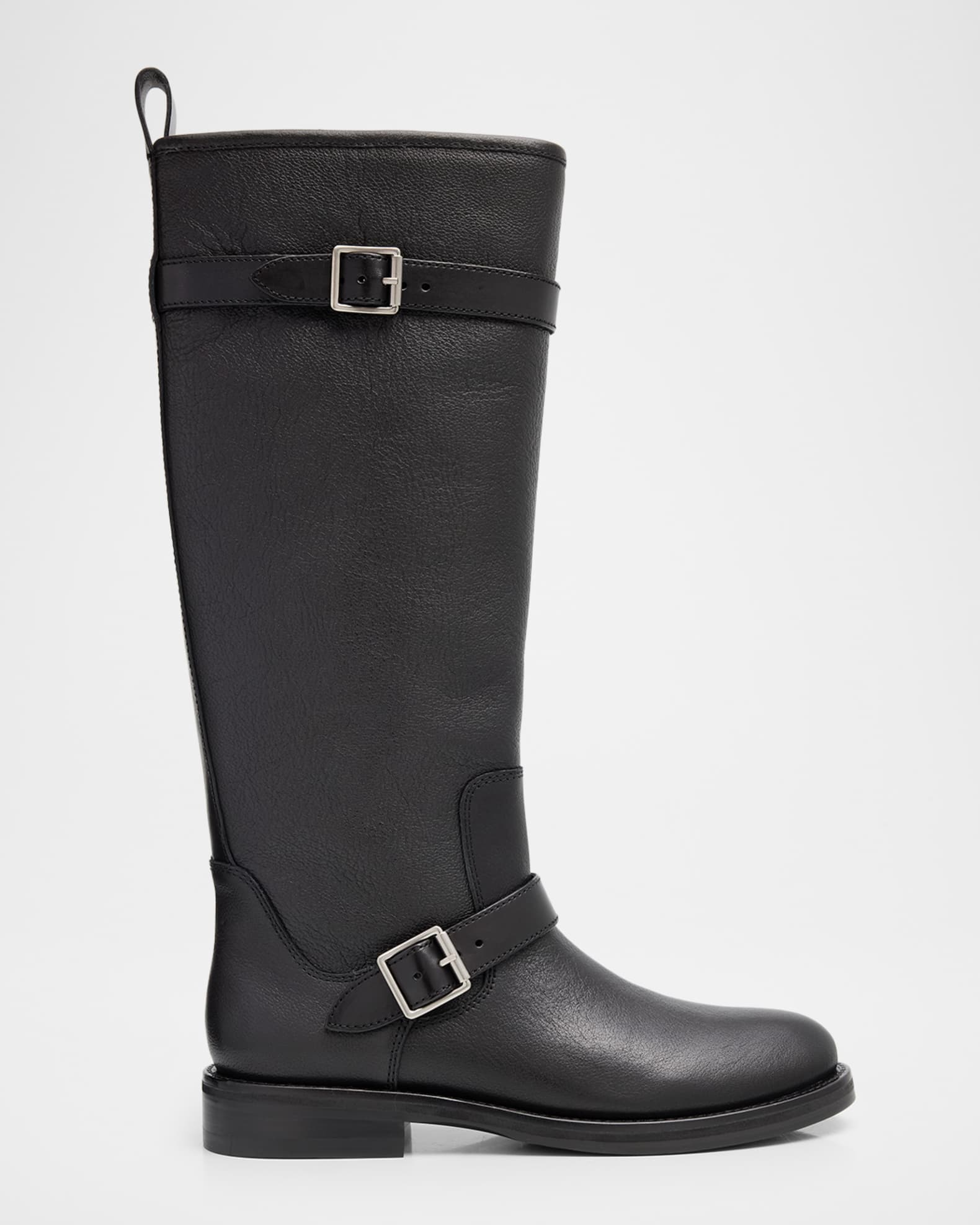 SIMKHAI Noah Leather Buckle Knee-High Boots | Neiman Marcus