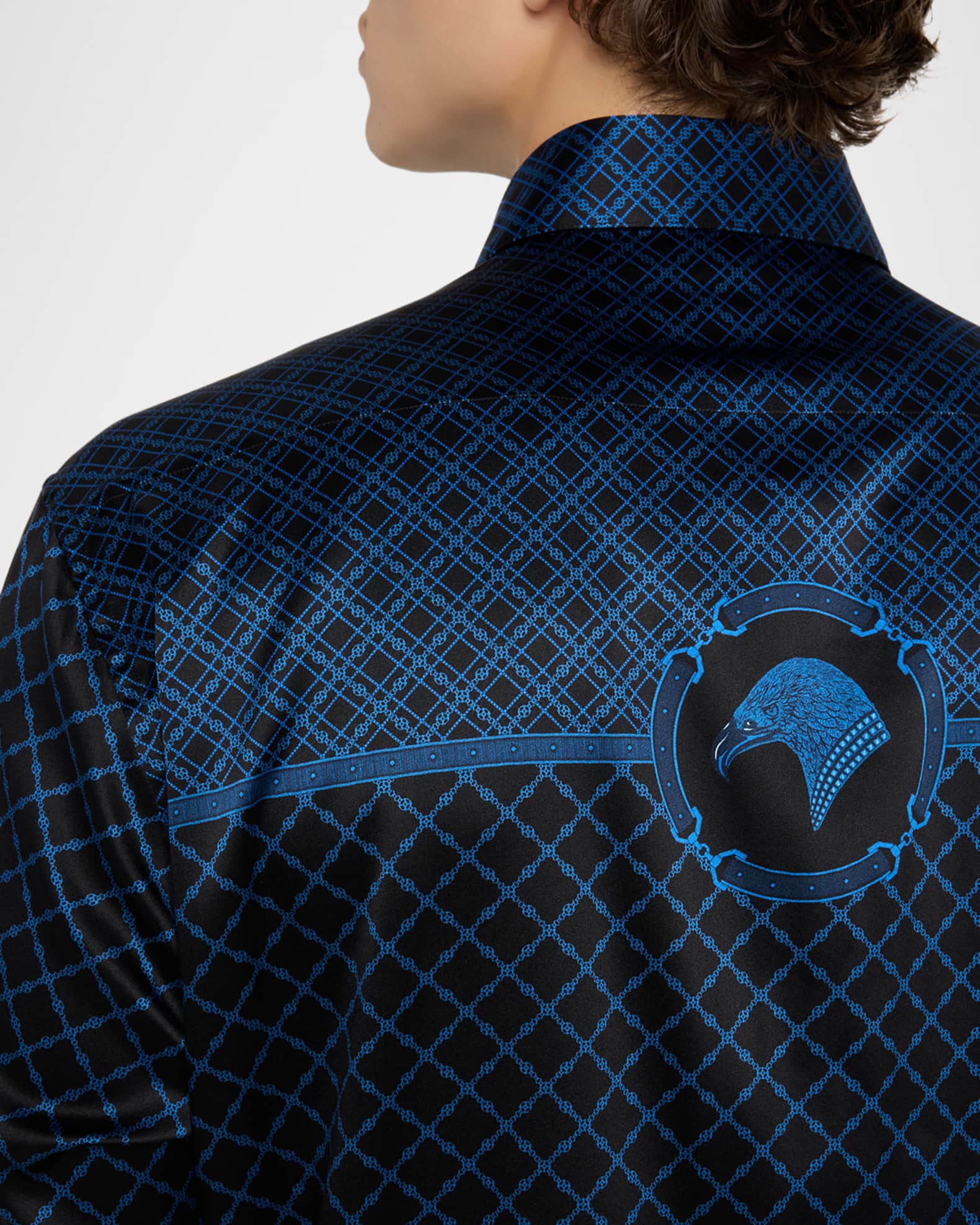 Stefano Ricci Men's Multi-Geometric Silk-Elastane Sport Shirt | Neiman ...