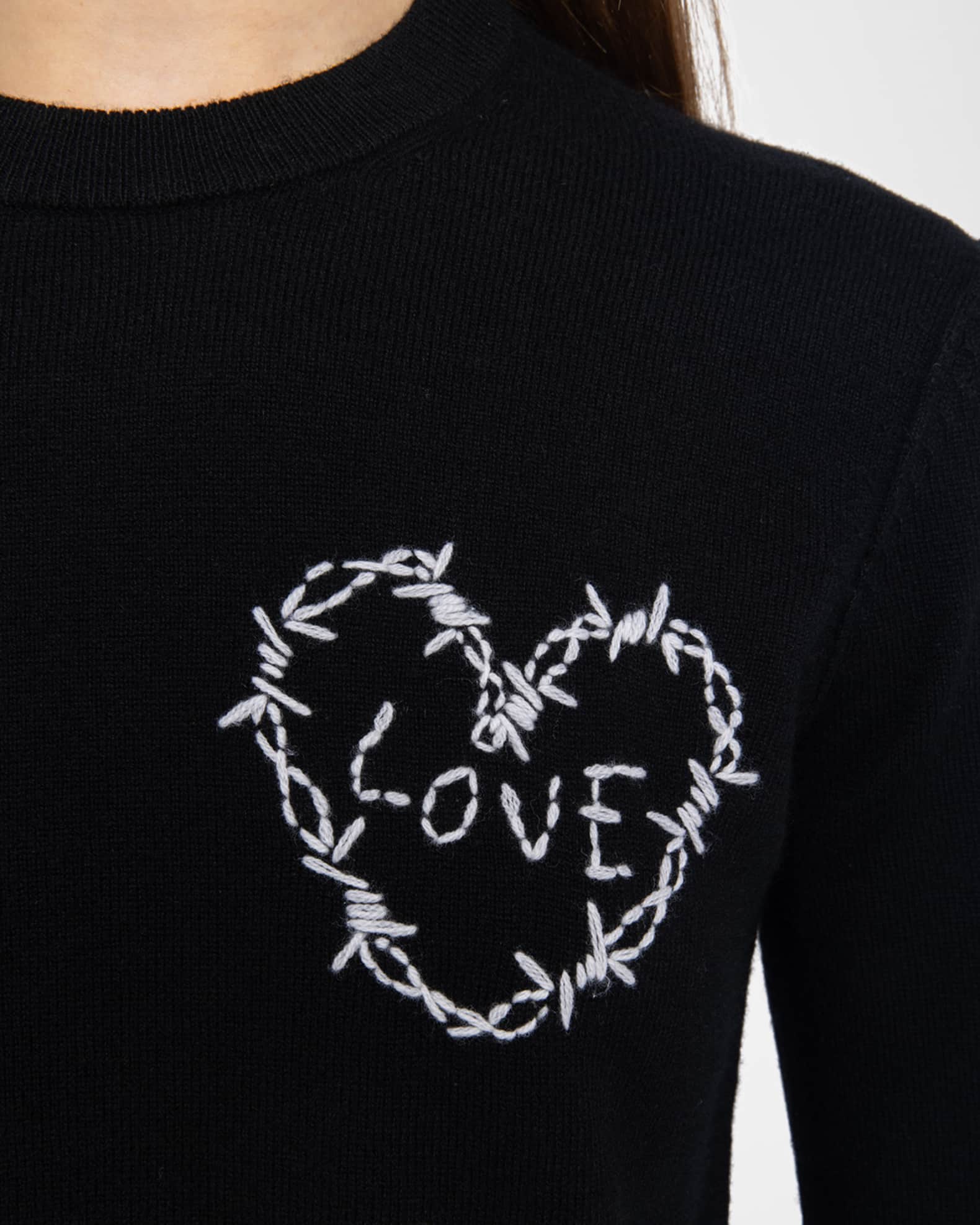 Zadig & Voltaire Kendy Heart Embroidered Sweater | Neiman Marcus