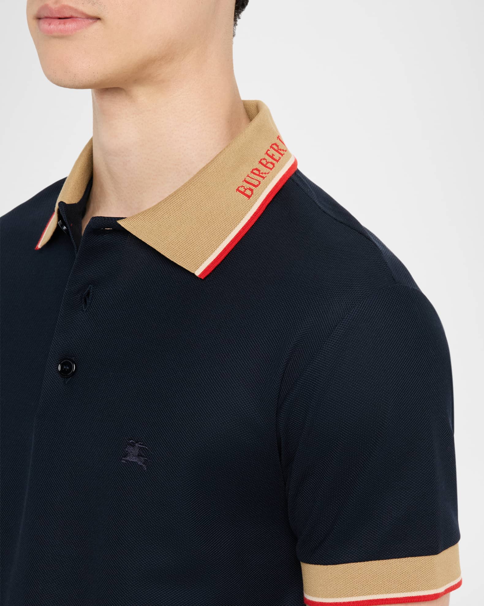 Burberry Men's Cotton Logo-Collar Polo Shirt | Neiman Marcus