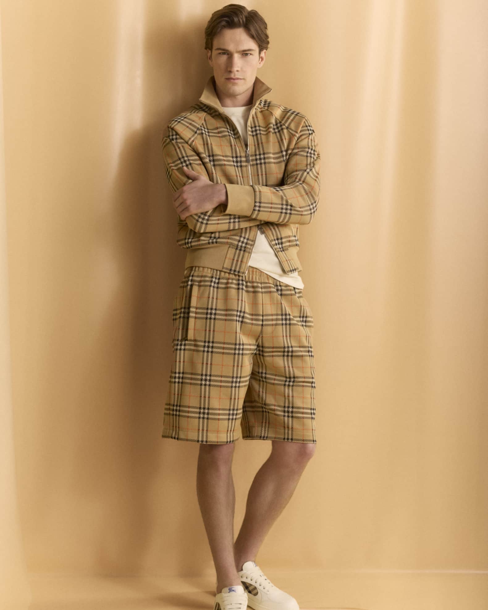 Burberry Men's Jersey Check Pull-On Shorts | Neiman Marcus