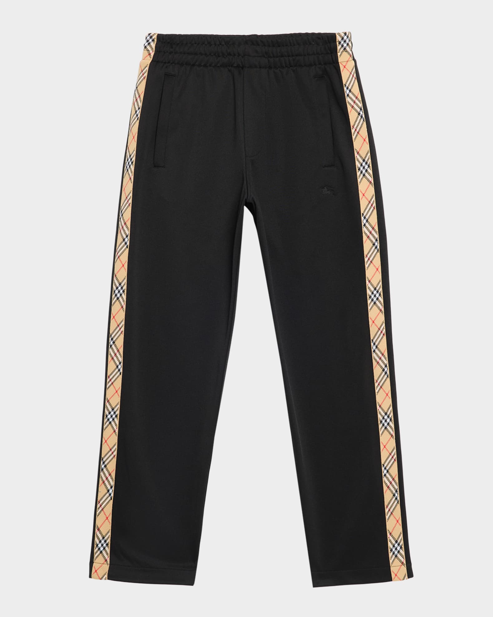 Burberry Men's Check-Trim Jersey Trousers | Neiman Marcus
