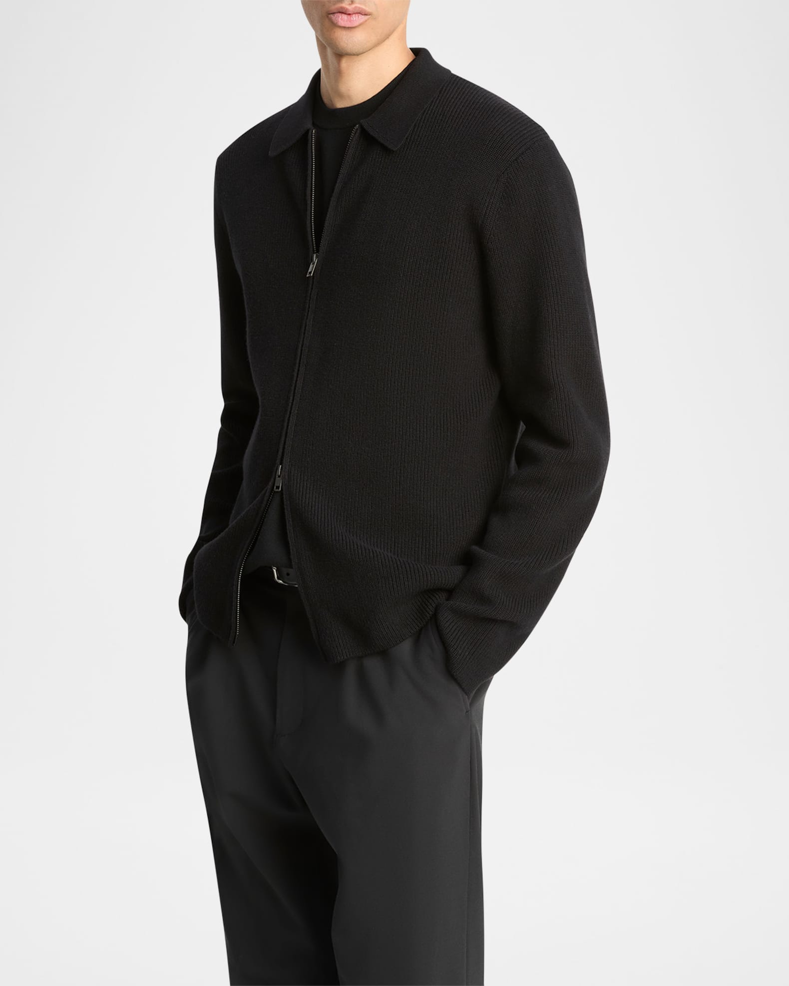 Vince Men's Wool-Blend Two-Way Zip Cardigan Shirt Jacket | Neiman Marcus