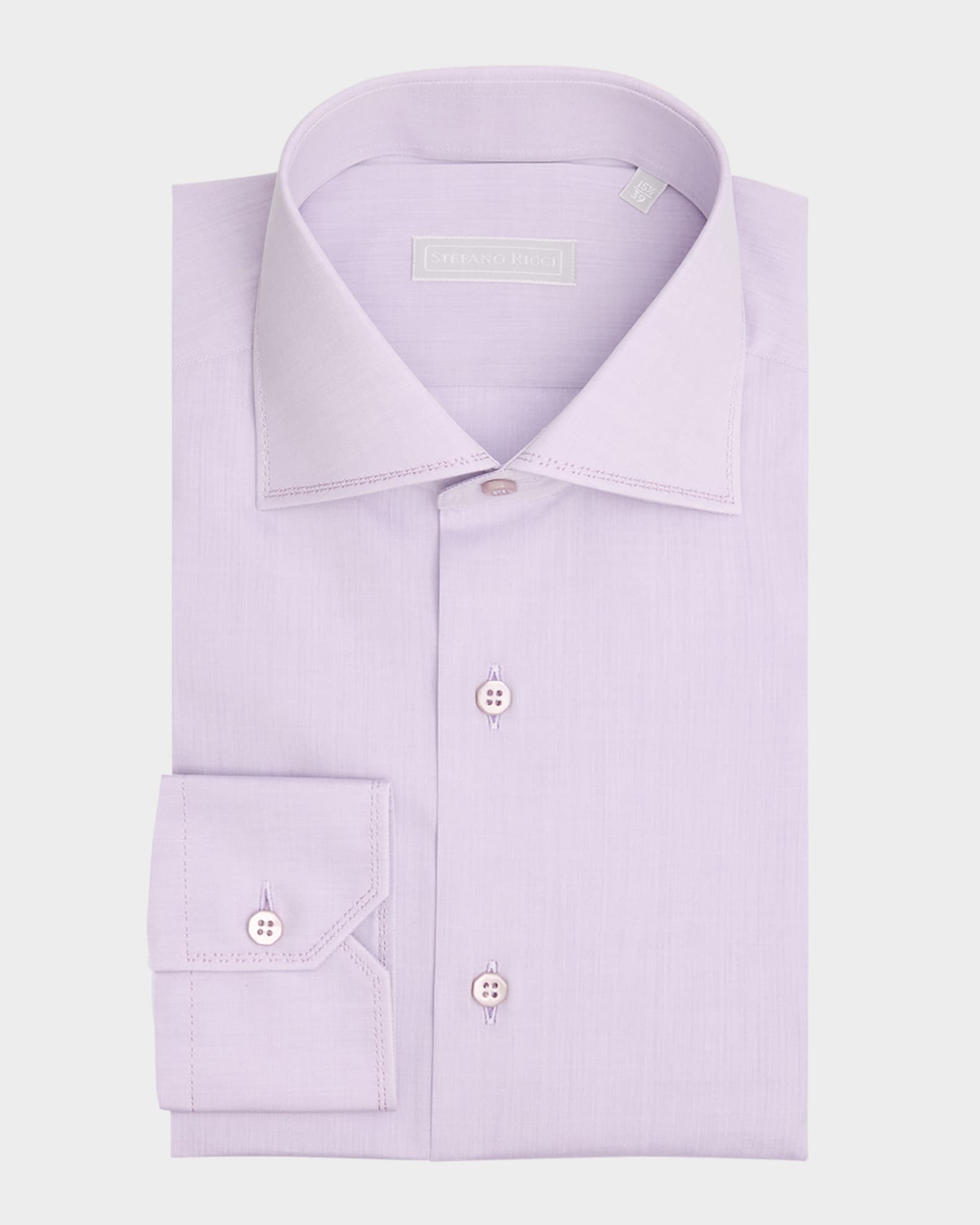 Stefano Ricci Men's Solid Cotton Dress Shirt | Neiman Marcus