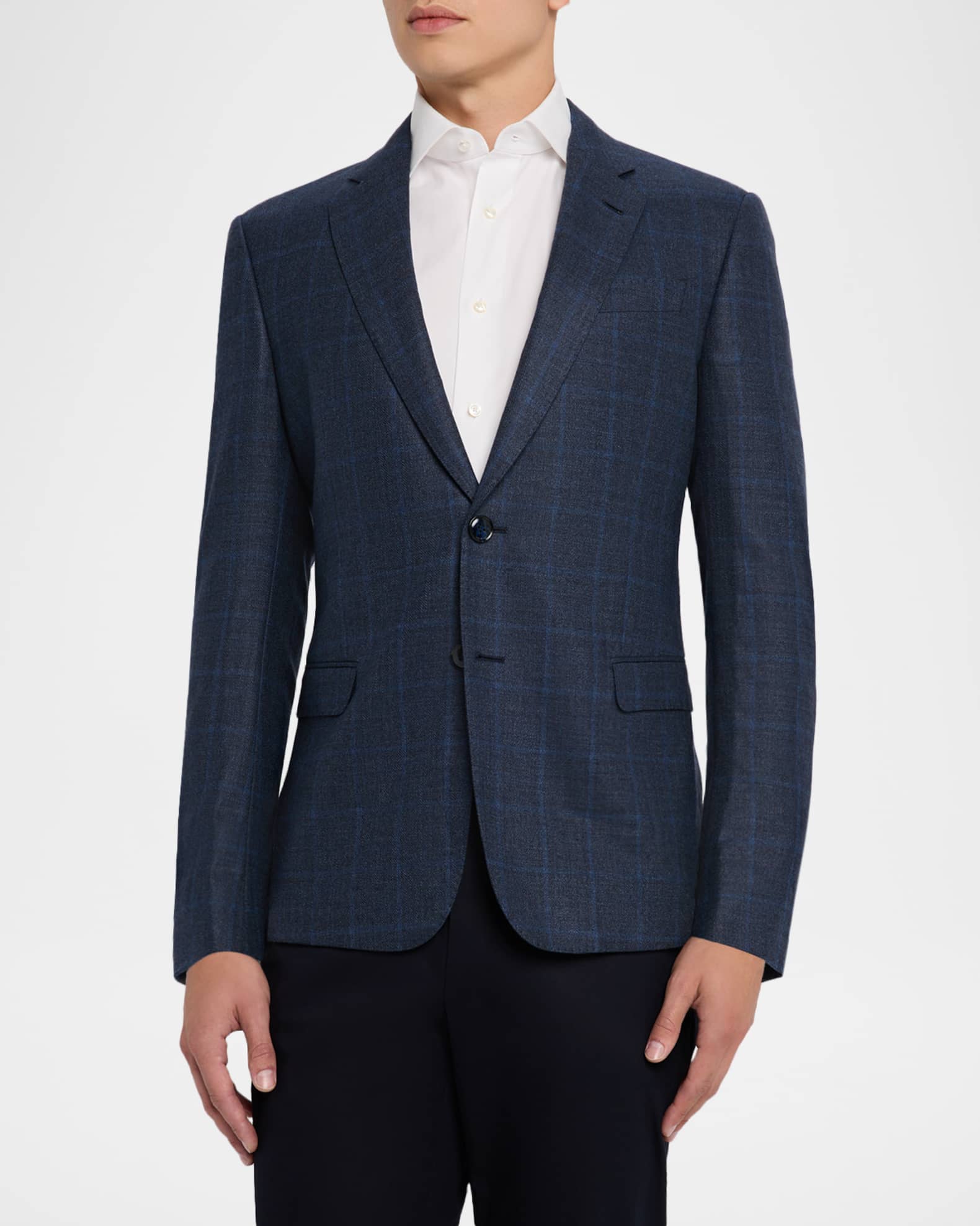 Giorgio Armani Men's Subtle Grid Wool Blend Sport Coat | Neiman Marcus