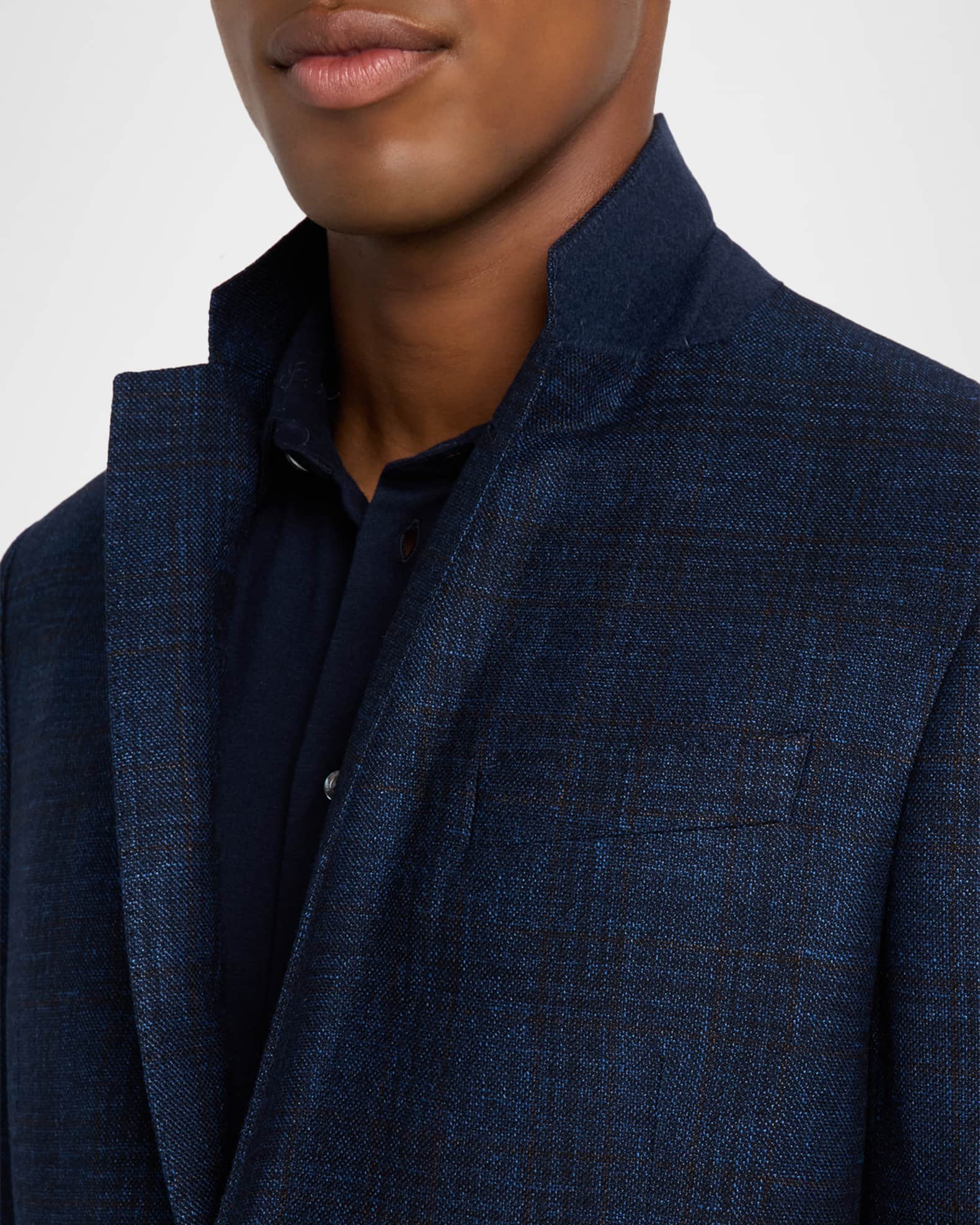 Giorgio Armani Men's Textured Windowpane Sport Coat | Neiman Marcus