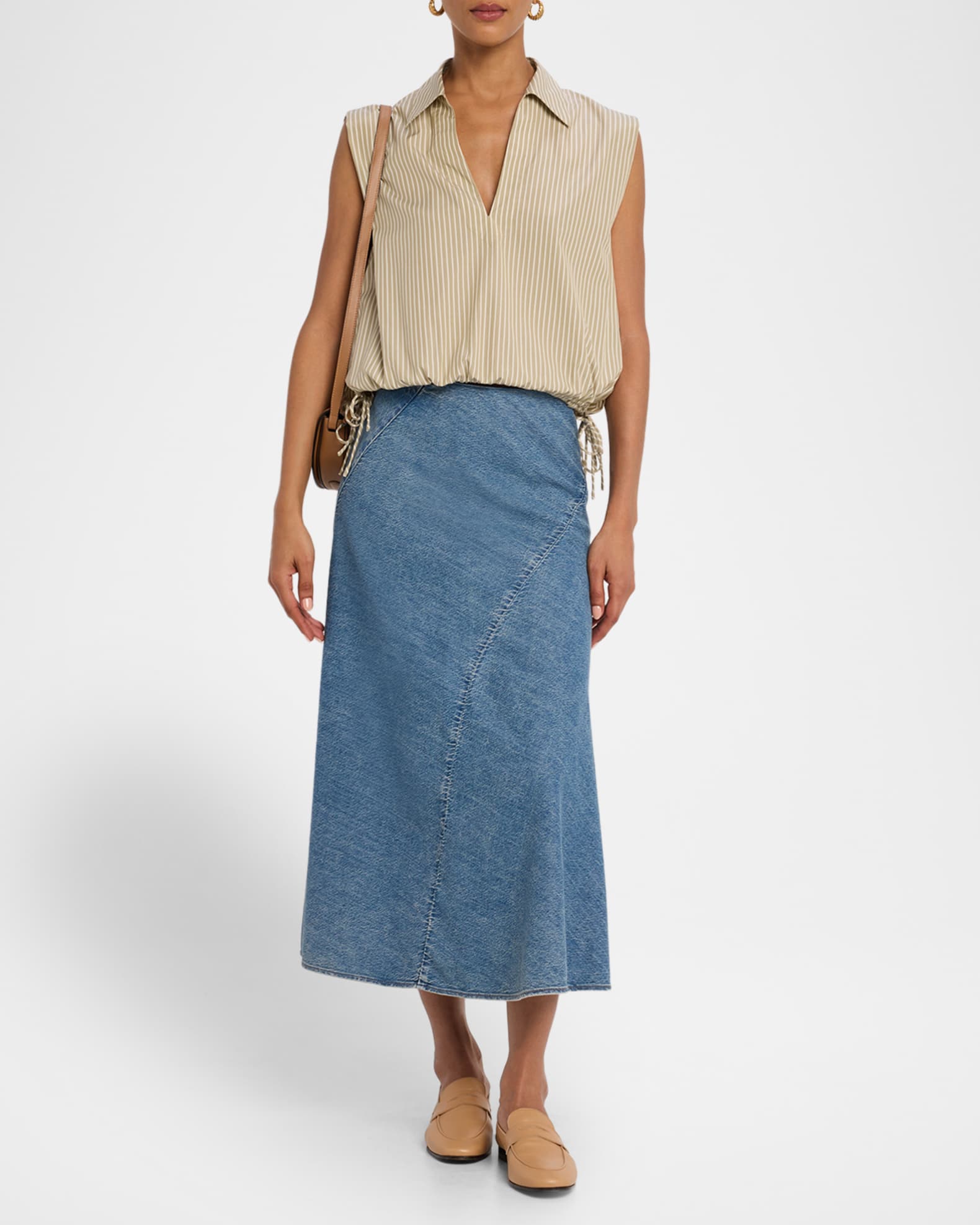 Rag & Bone Ultra Featherweight Lisbon Midi Skirt | Neiman Marcus