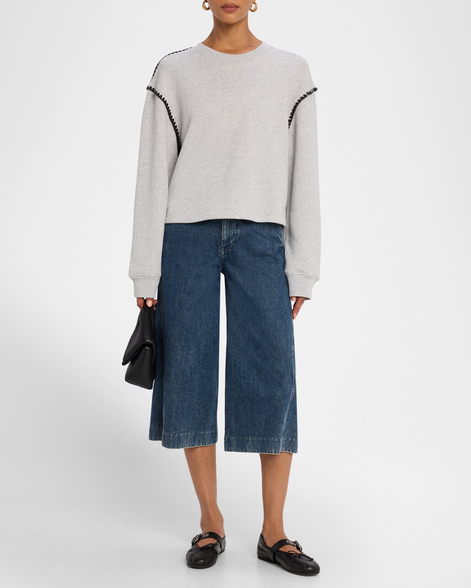 Rag & Bone Vintage Terry Blanket-Stitch Pullover | Neiman Marcus