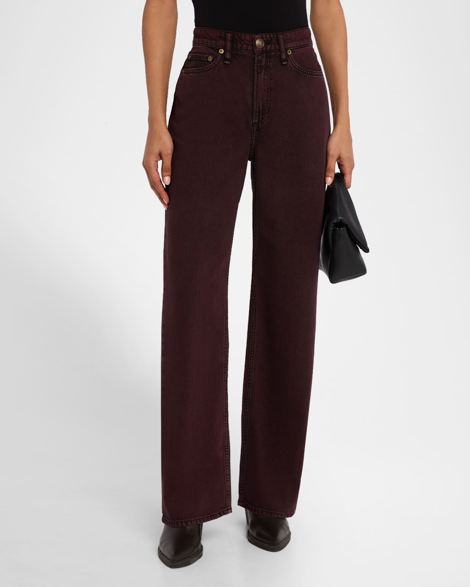 Rag & Bone Featherweight Logan Mid-Rise Wide-Leg Jeans | Neiman Marcus