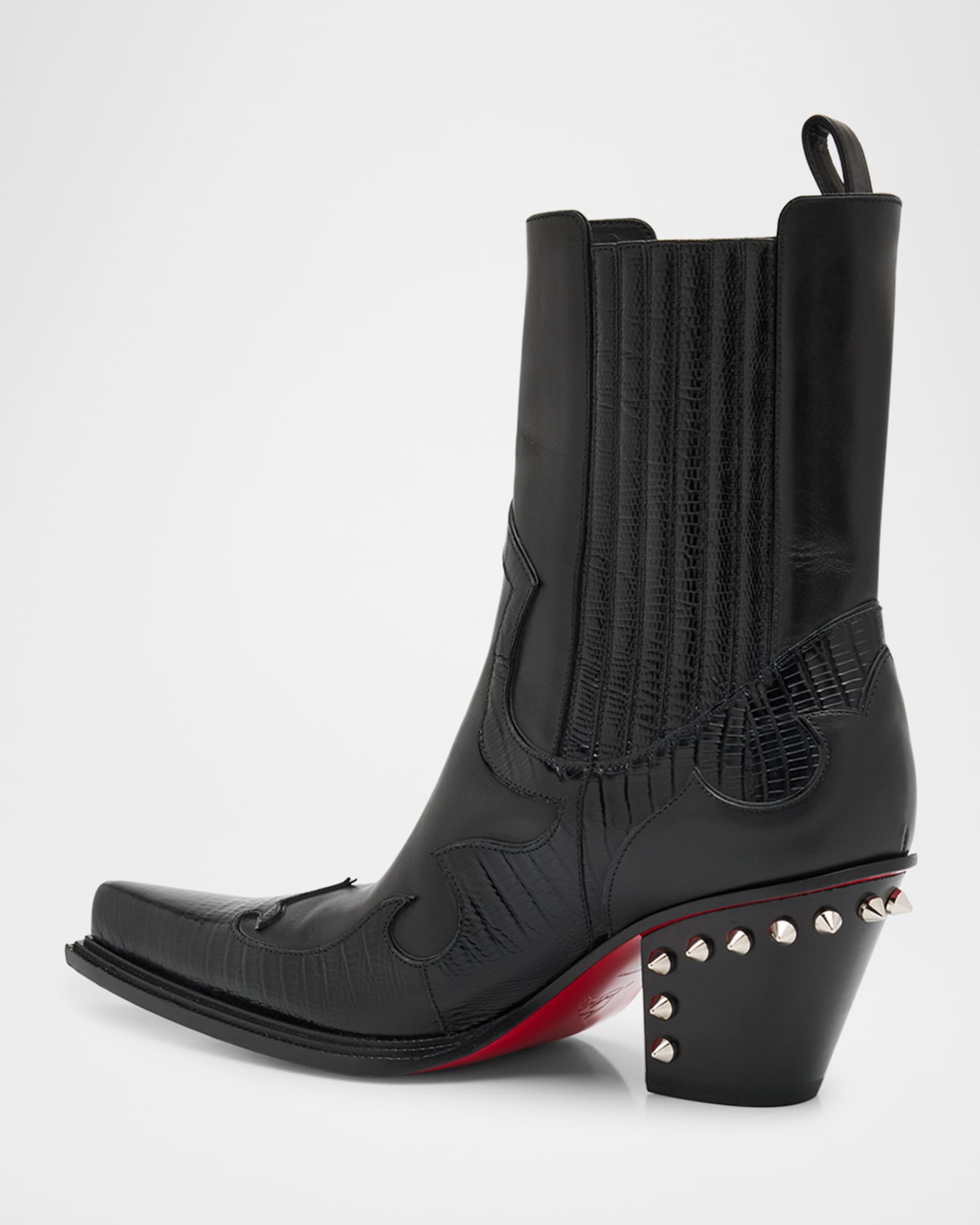 Christian Louboutin Men's Becca Uomo Leather Spike-Heel Western Boots ...