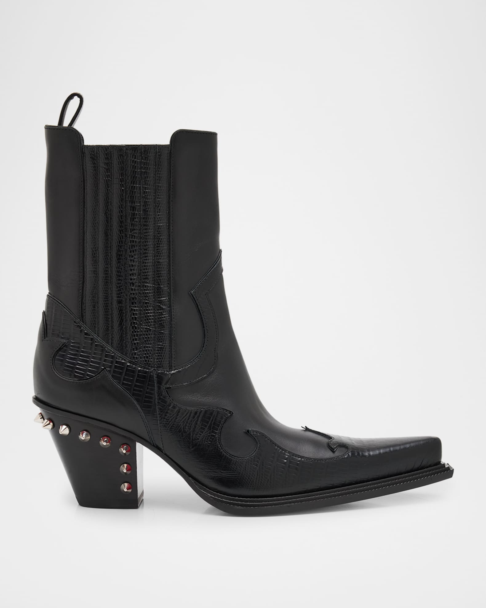 Christian Louboutin Men's Becca Uomo Leather Spike-Heel Western Boots ...